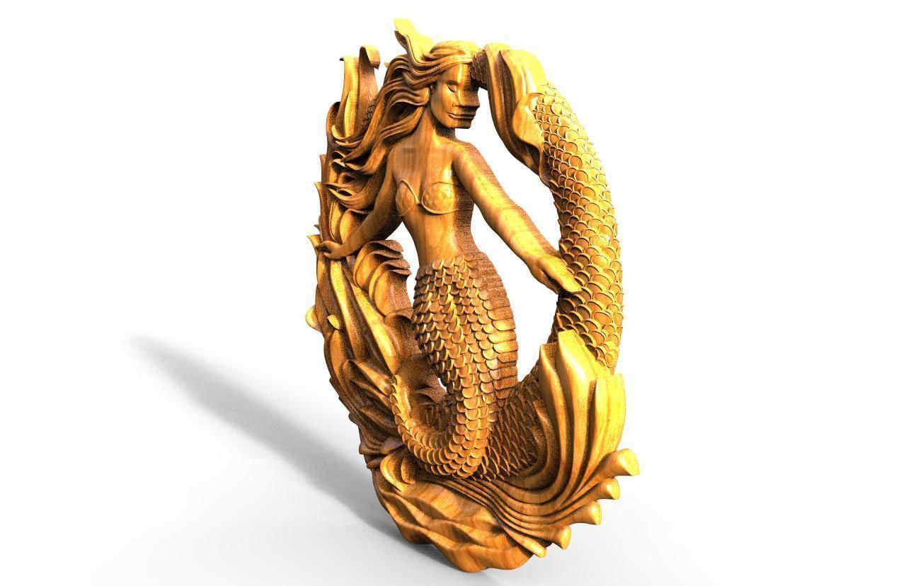 Mermaid CNC 3D model 3D printable | CGTrader