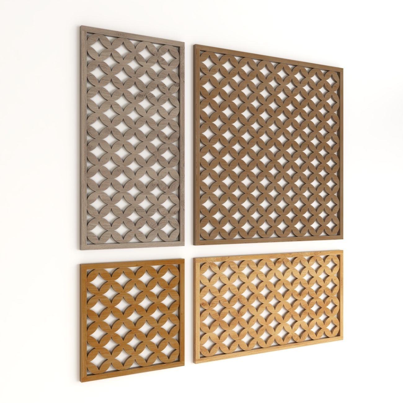Wood Arabic Islamic pattern decorative grill screen 3D model | CGTrader