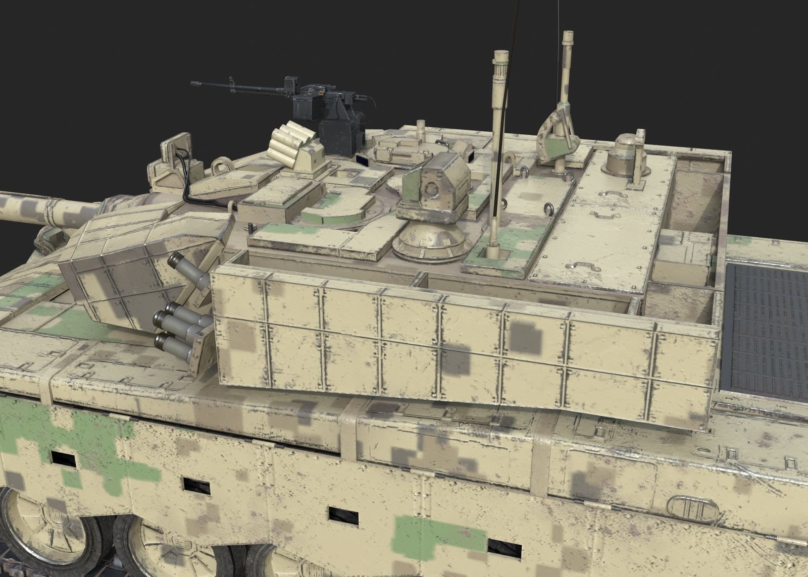 3D model 4 coatings of PLA Army ZTZ99A ZTZ-99A Main Battle Tank MBT VR ...