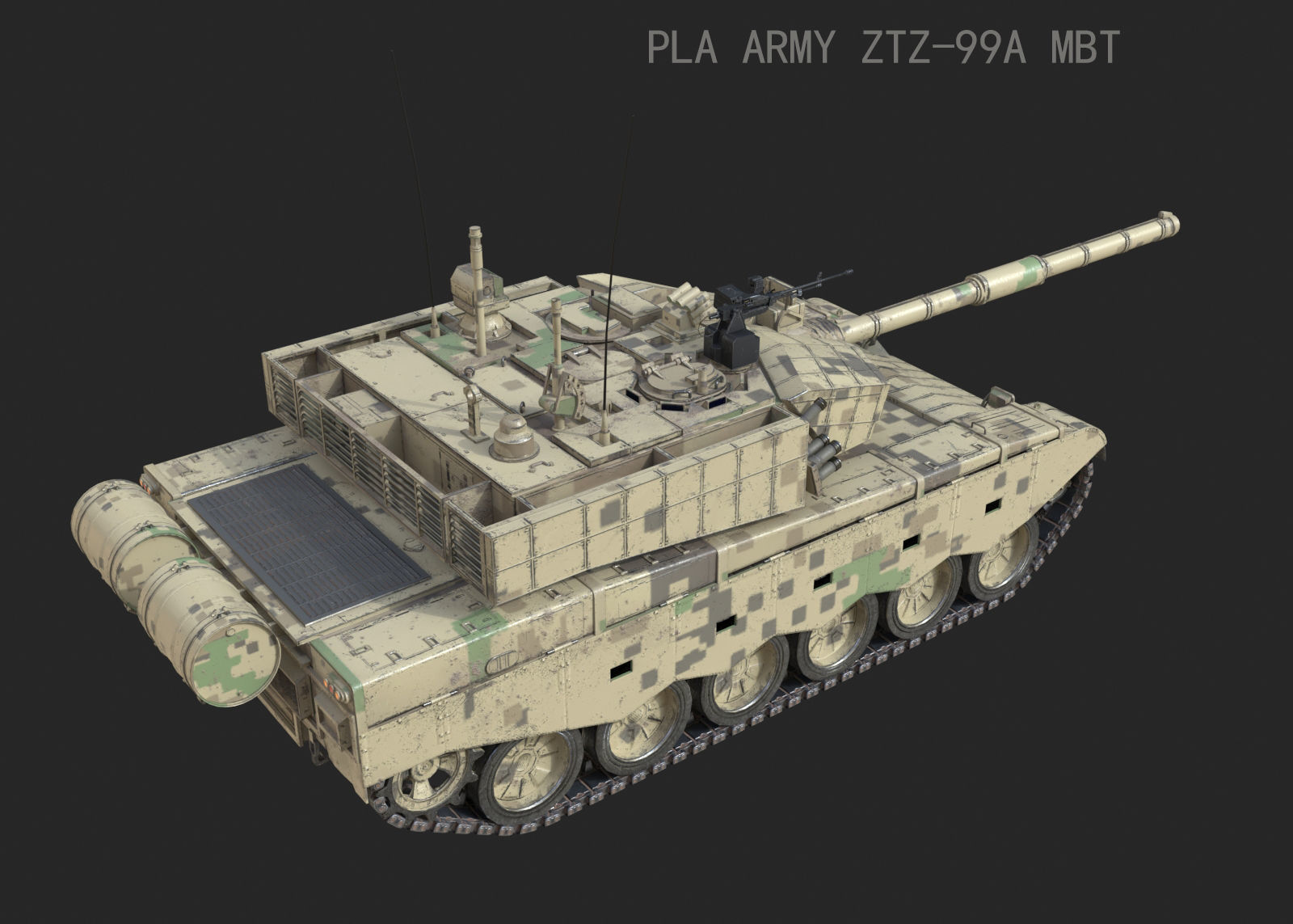 3D model 4 coatings of PLA Army ZTZ99A ZTZ-99A Main Battle Tank MBT VR / AR / low-poly | CGTrader