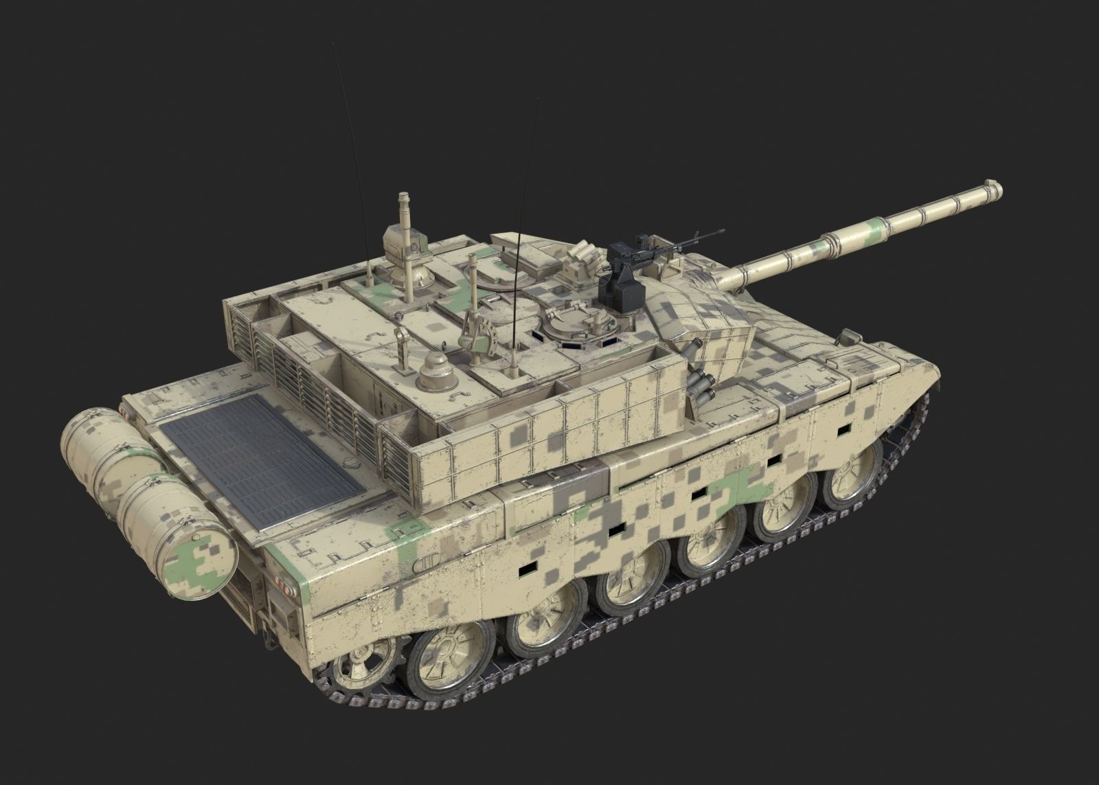 3D model 4 coatings of PLA Army ZTZ99A ZTZ-99A Main Battle Tank MBT VR ...