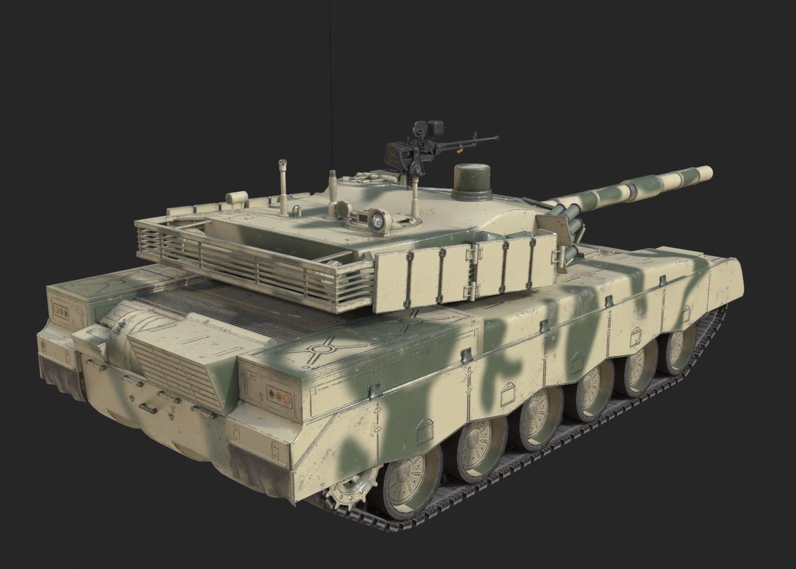 3D model 4 coatings of VT1A VT-1A MBT2000 Al-Khalid Main Battle Tank VR ...