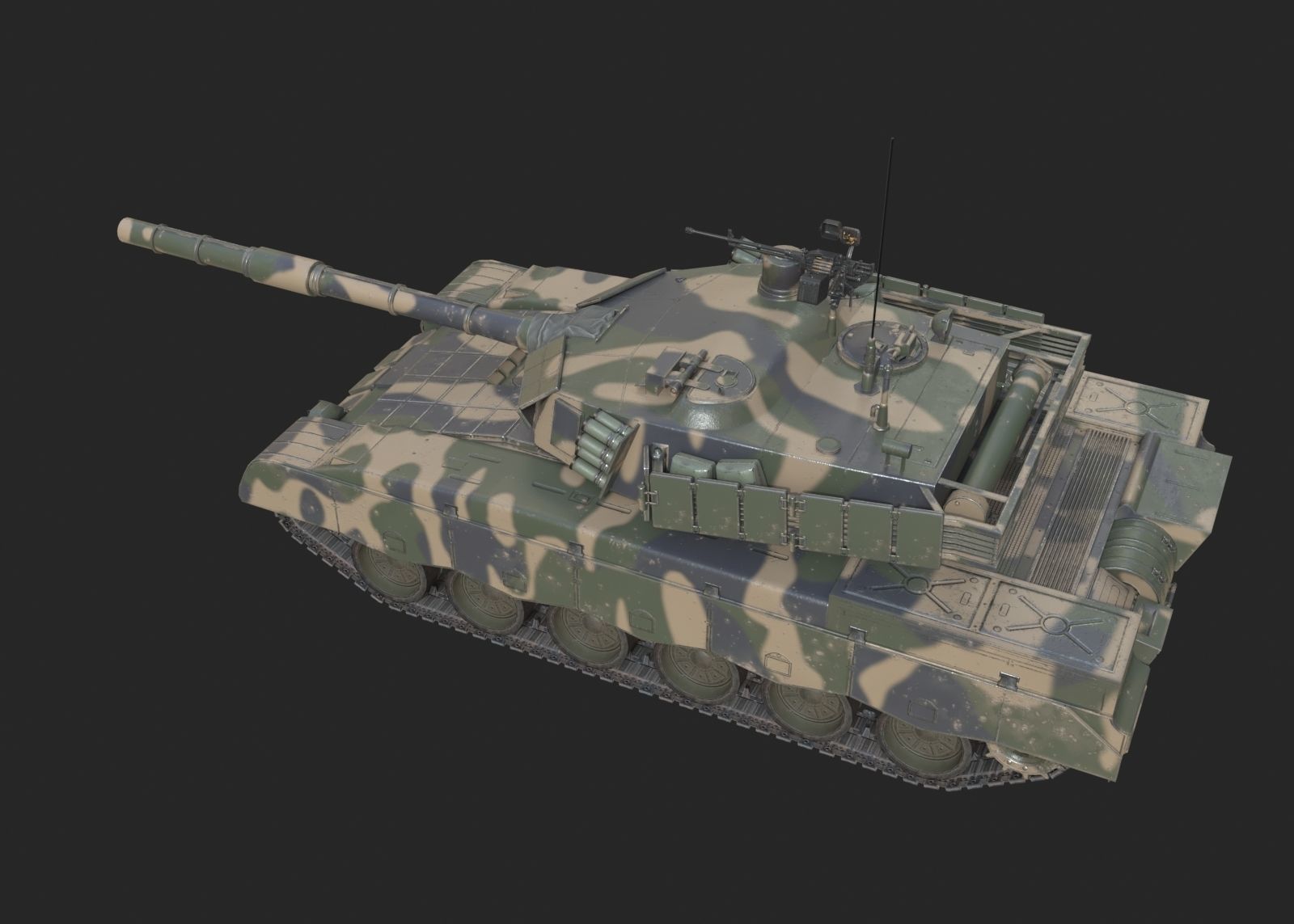 3D model 4 coatings of VT1A VT-1A MBT2000 Al-Khalid Main Battle Tank VR ...