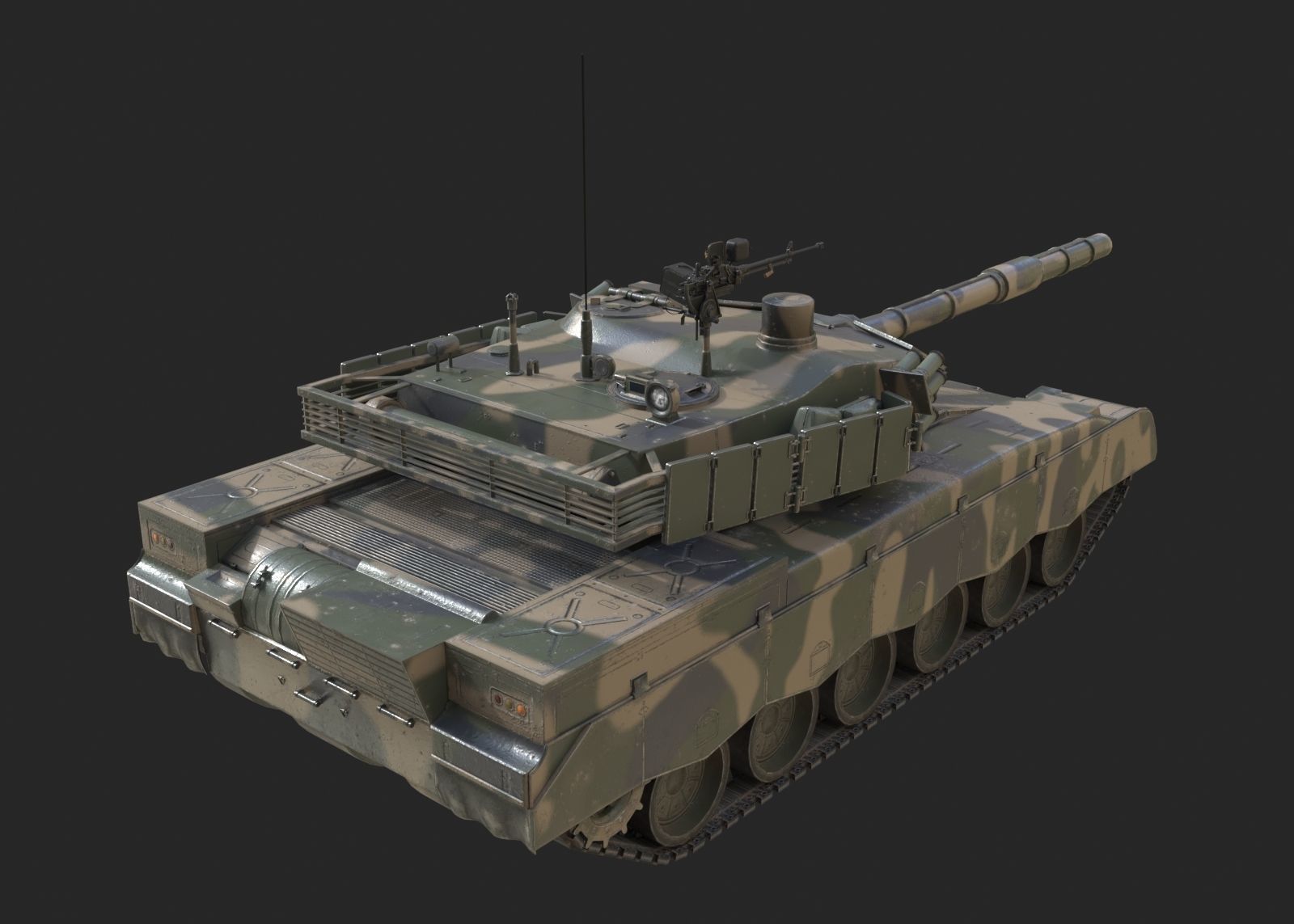 3D model 4 coatings of VT1A VT-1A MBT2000 Al-Khalid Main Battle Tank VR ...