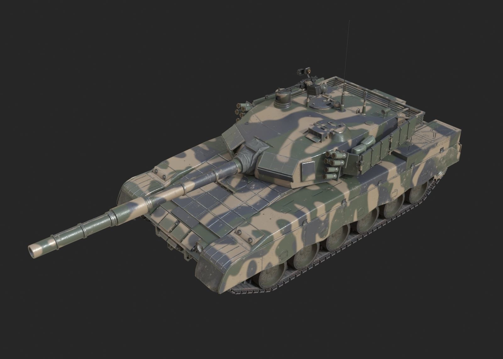 3D model 4 coatings of VT1A VT-1A MBT2000 Al-Khalid Main Battle Tank VR ...