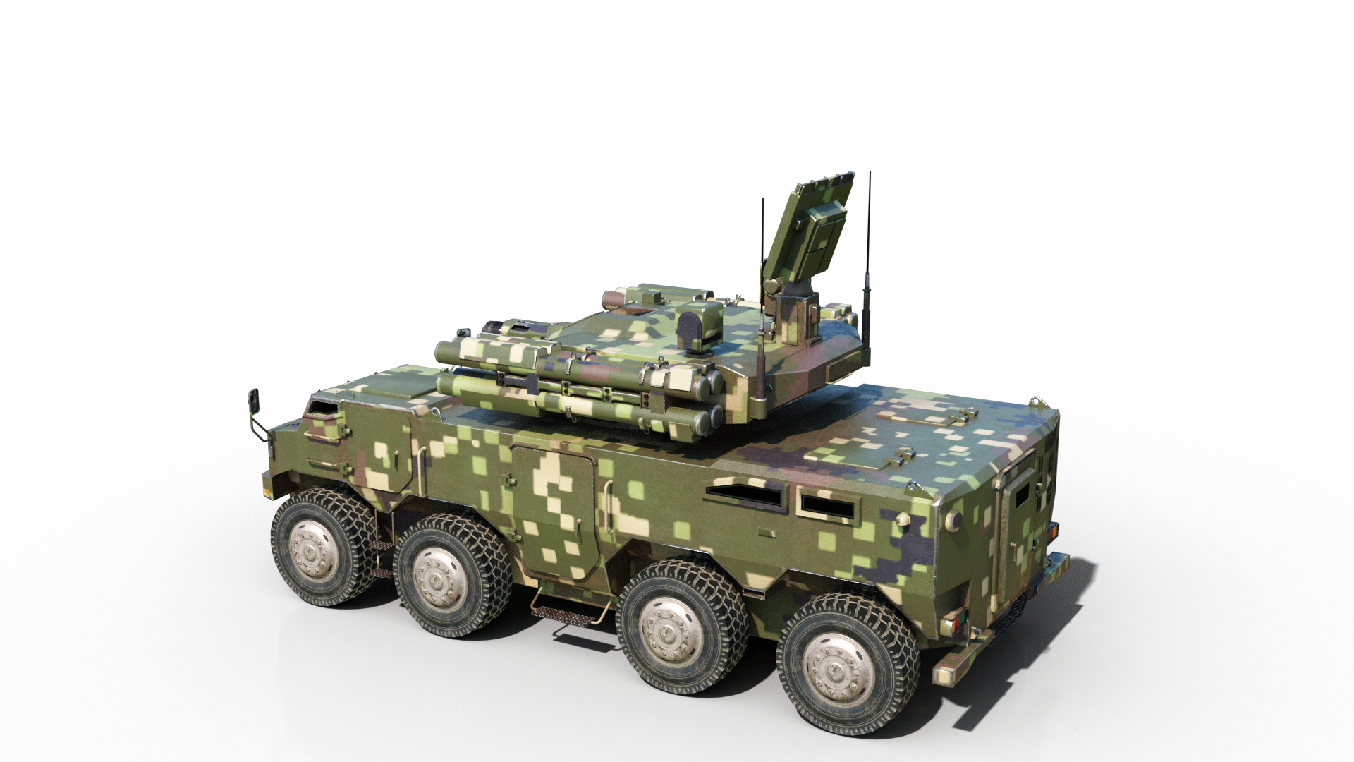 3D model 4 coatings of PLA Type 625E AA Gun Missile System PGL625 PGL-625 VR / AR / low-poly ...