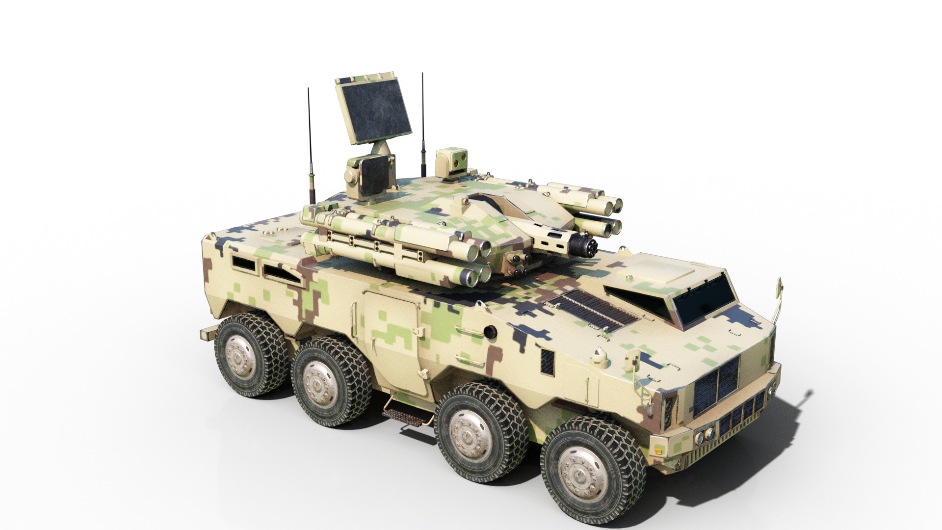 3D model 4 coatings of PLA Type 625E AA Gun Missile System PGL625 PGL-625 VR / AR / low-poly ...