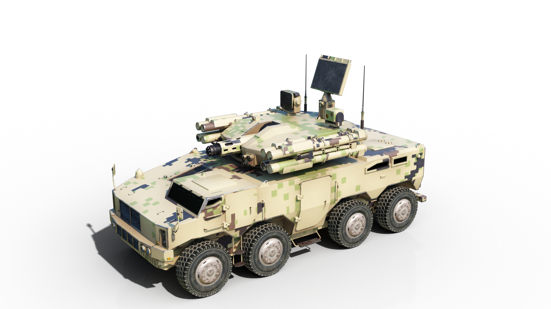 3D model 4 coatings of PLA Type 625E AA Gun Missile System PGL625 PGL-625 VR / AR / low-poly ...