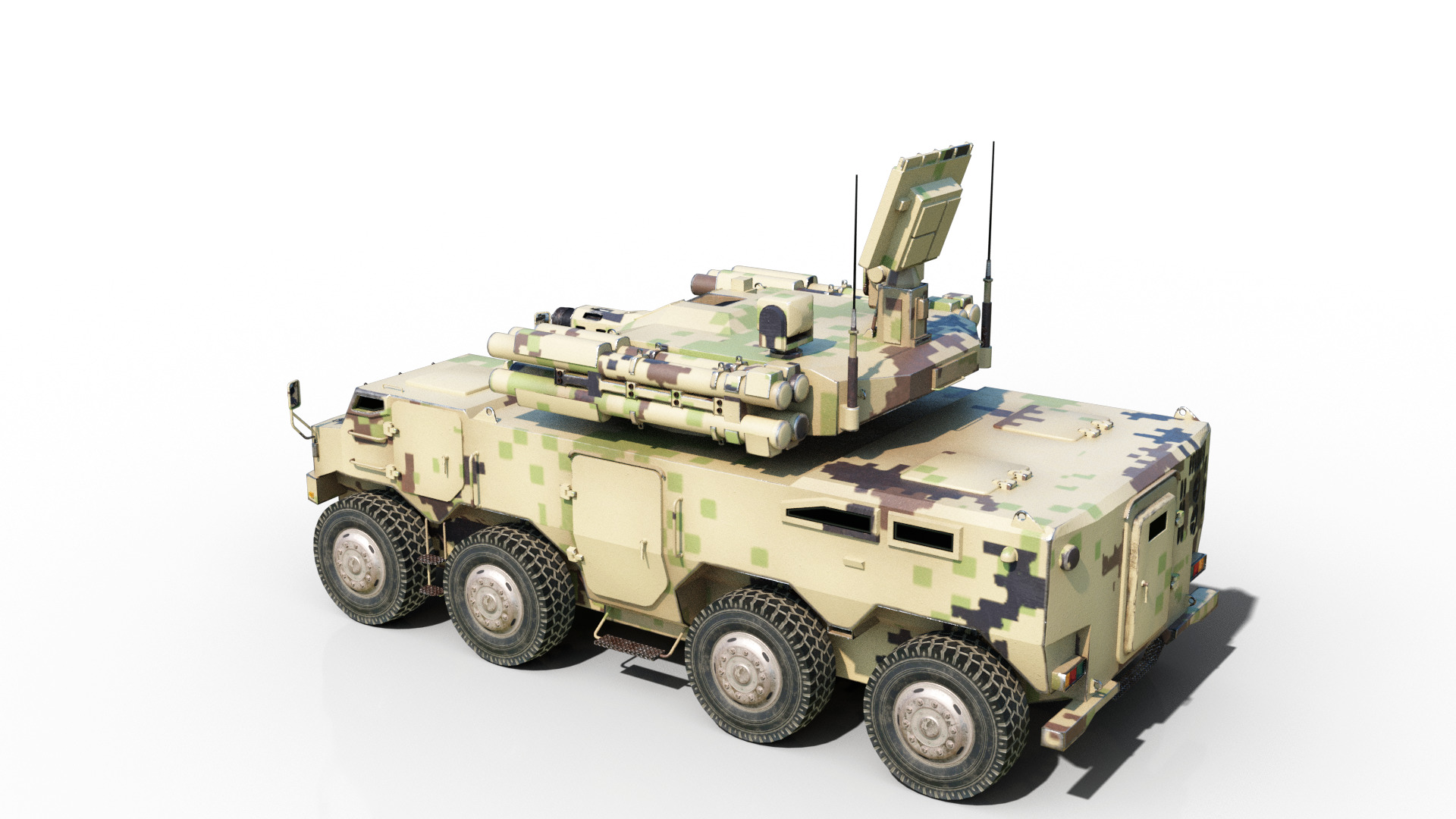 3D model 4 coatings of PLA Type 625E AA Gun Missile System PGL625 PGL-625 VR / AR / low-poly ...