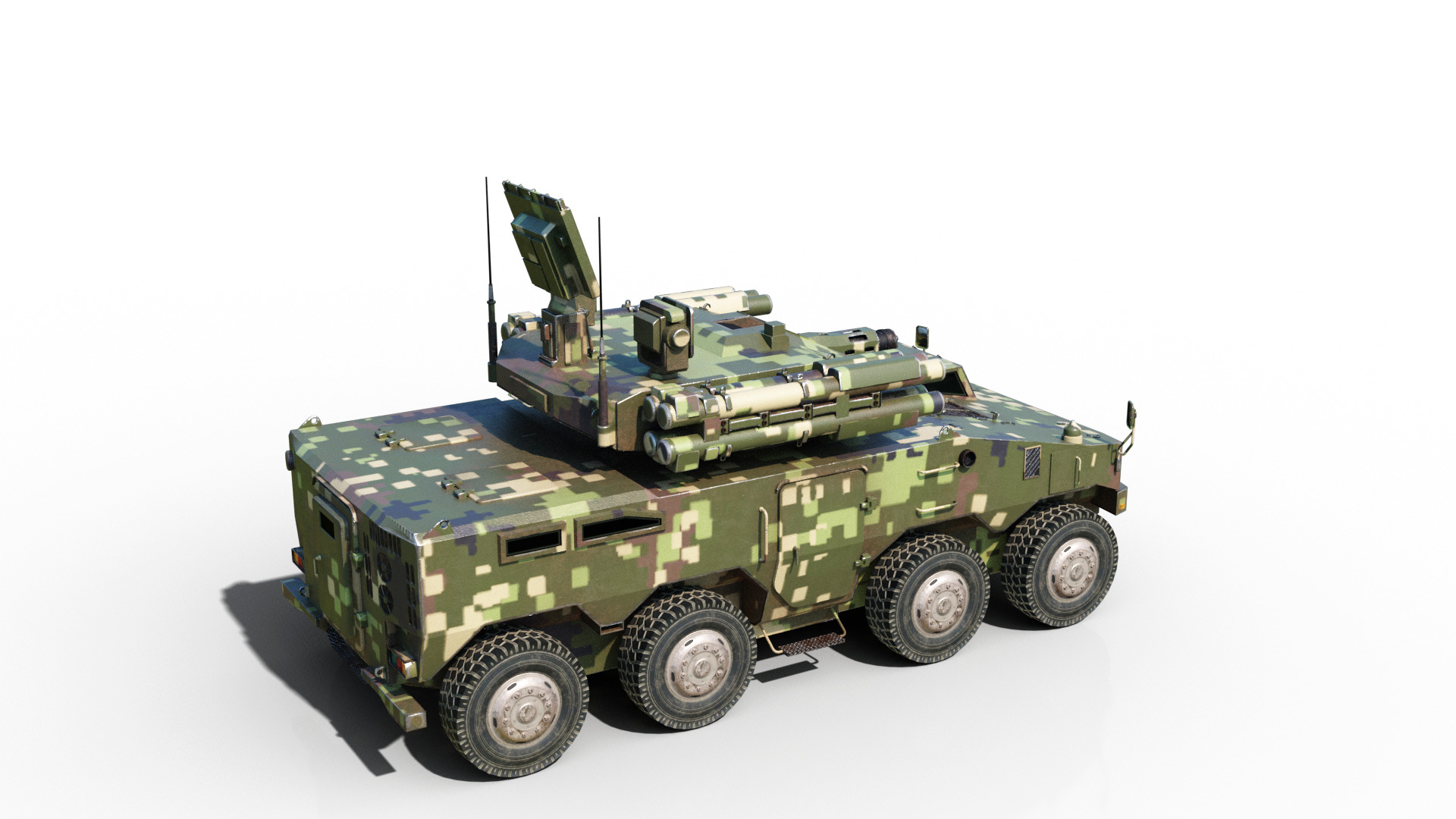 3D model 4 coatings of PLA Type 625E AA Gun Missile System PGL625 PGL-625 VR / AR / low-poly ...
