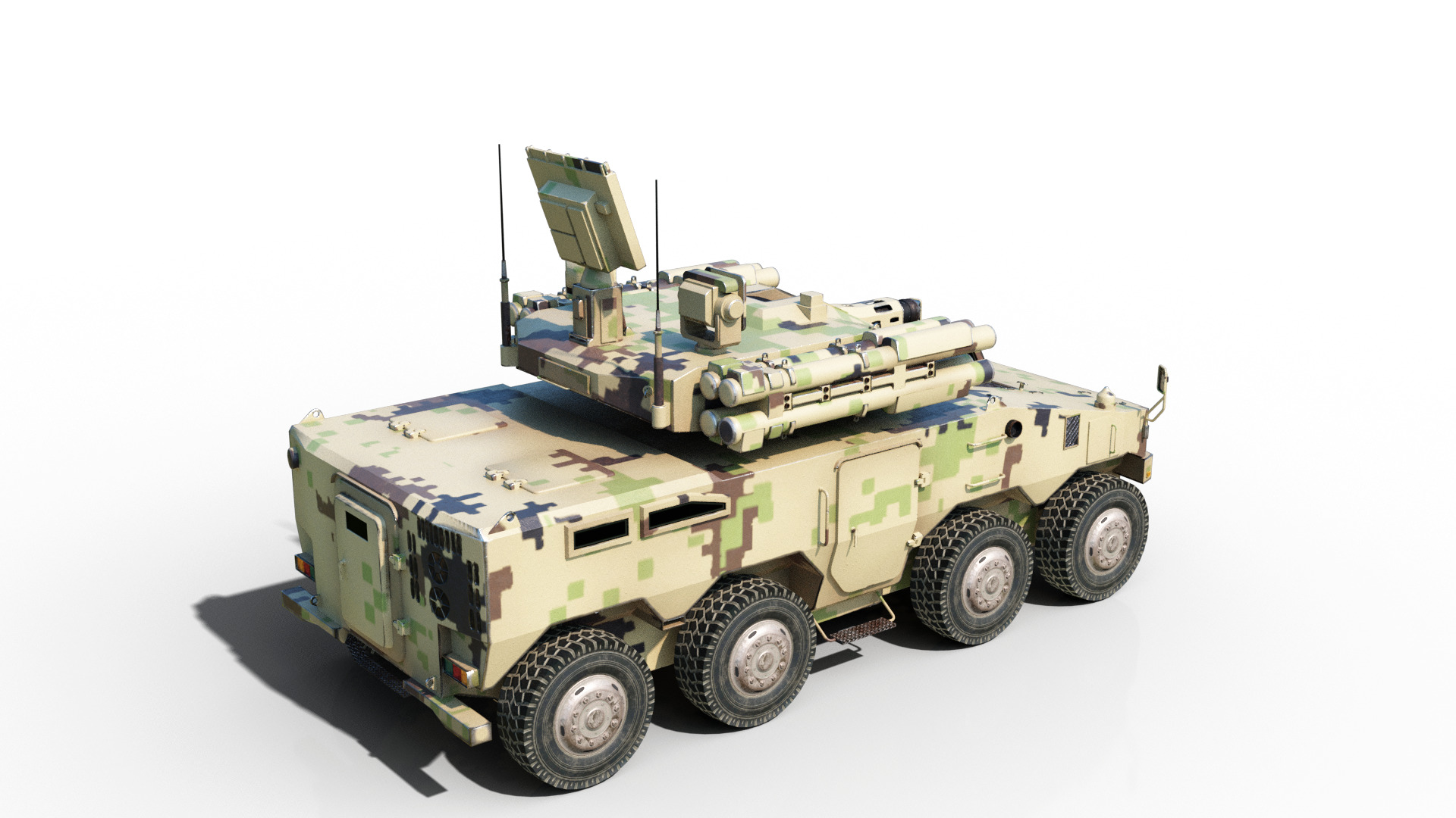 3D model 4 coatings of PLA Type 625E AA Gun Missile System PGL625 PGL-625 VR / AR / low-poly ...