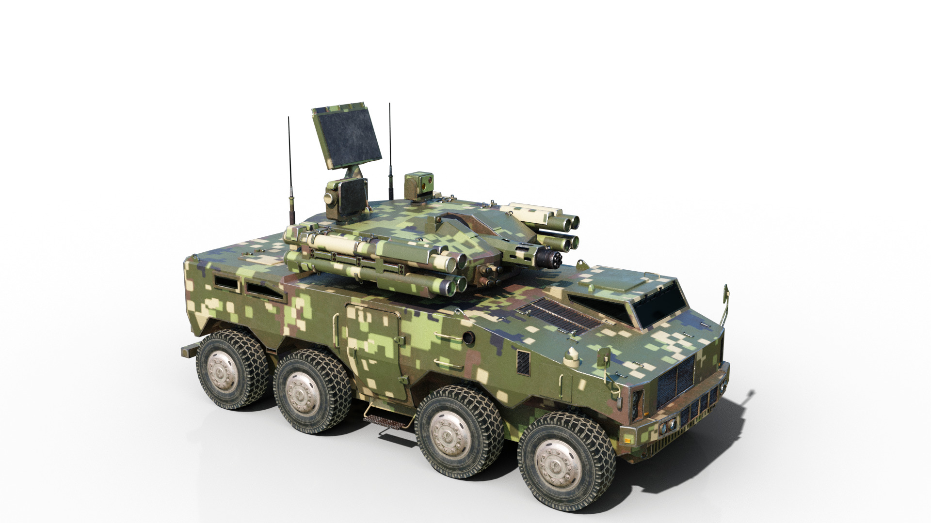 3D model 4 coatings of PLA Type 625E AA Gun Missile System PGL625 PGL-625 VR / AR / low-poly ...