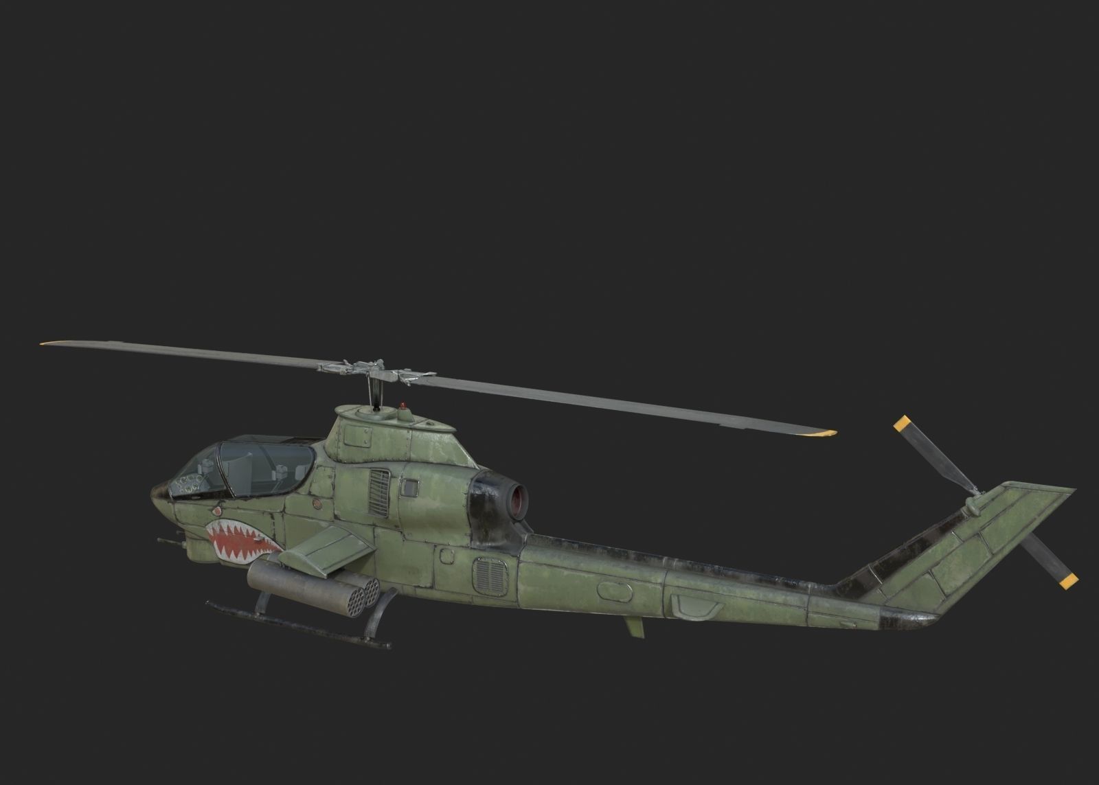 3D model Vietnam War USA Army bell AH1G AH-1G COBRA Attack helicopter ...