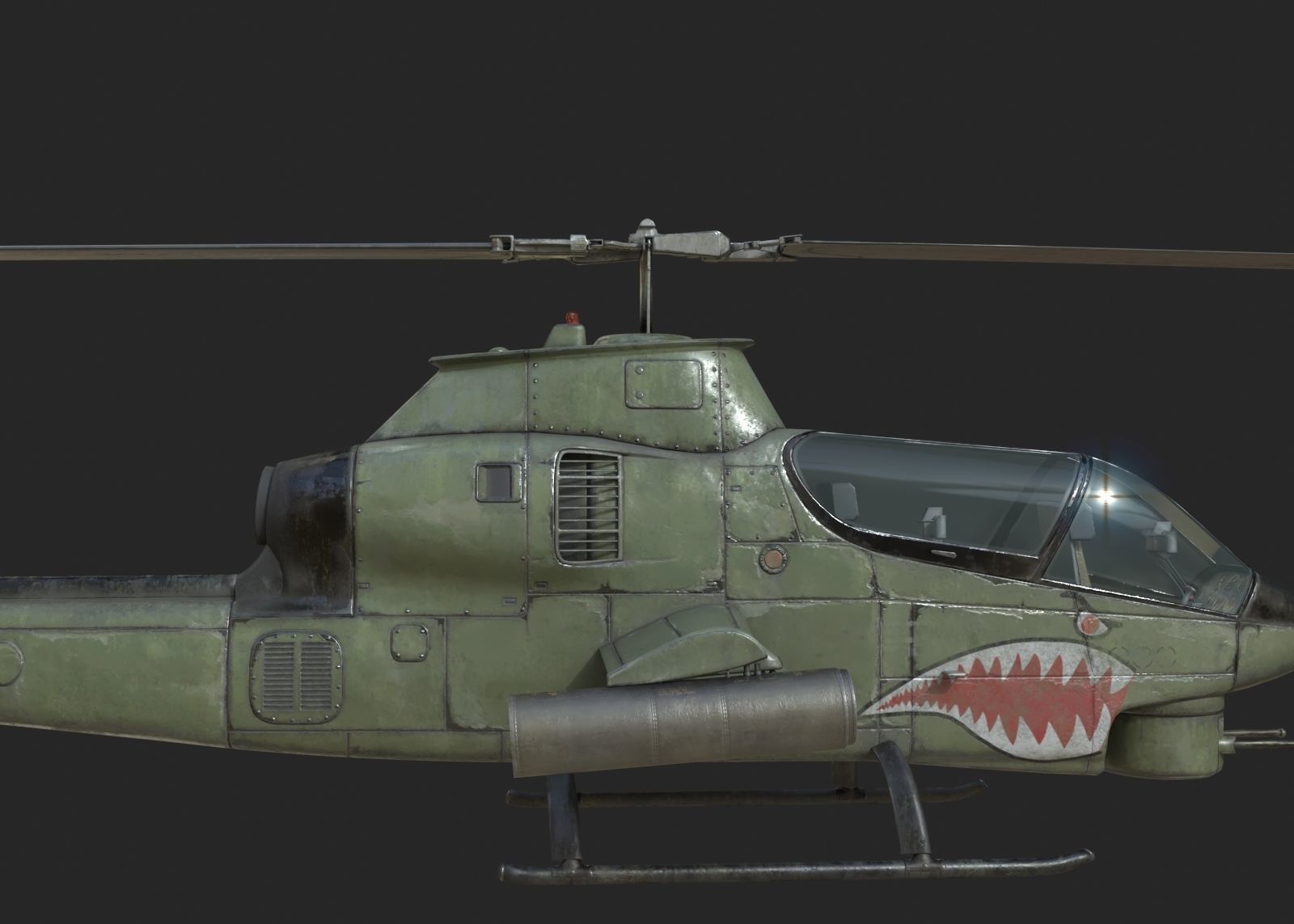 3D model Vietnam War USA Army bell AH1G AH-1G COBRA Attack helicopter ...