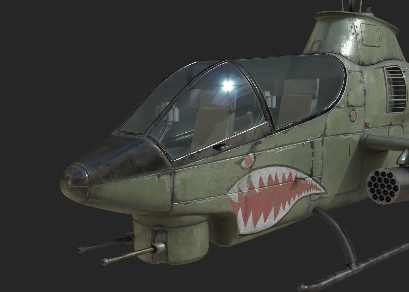 3D model Vietnam War USA Army bell AH1G AH-1G COBRA Attack helicopter ...
