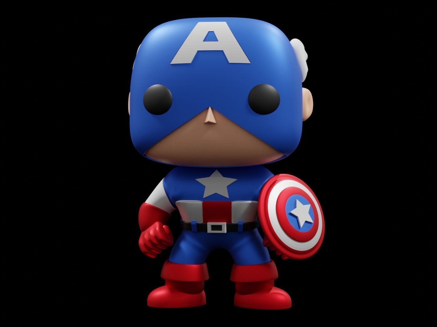 Captain America Funko Pop 3D model 3D printable | CGTrader