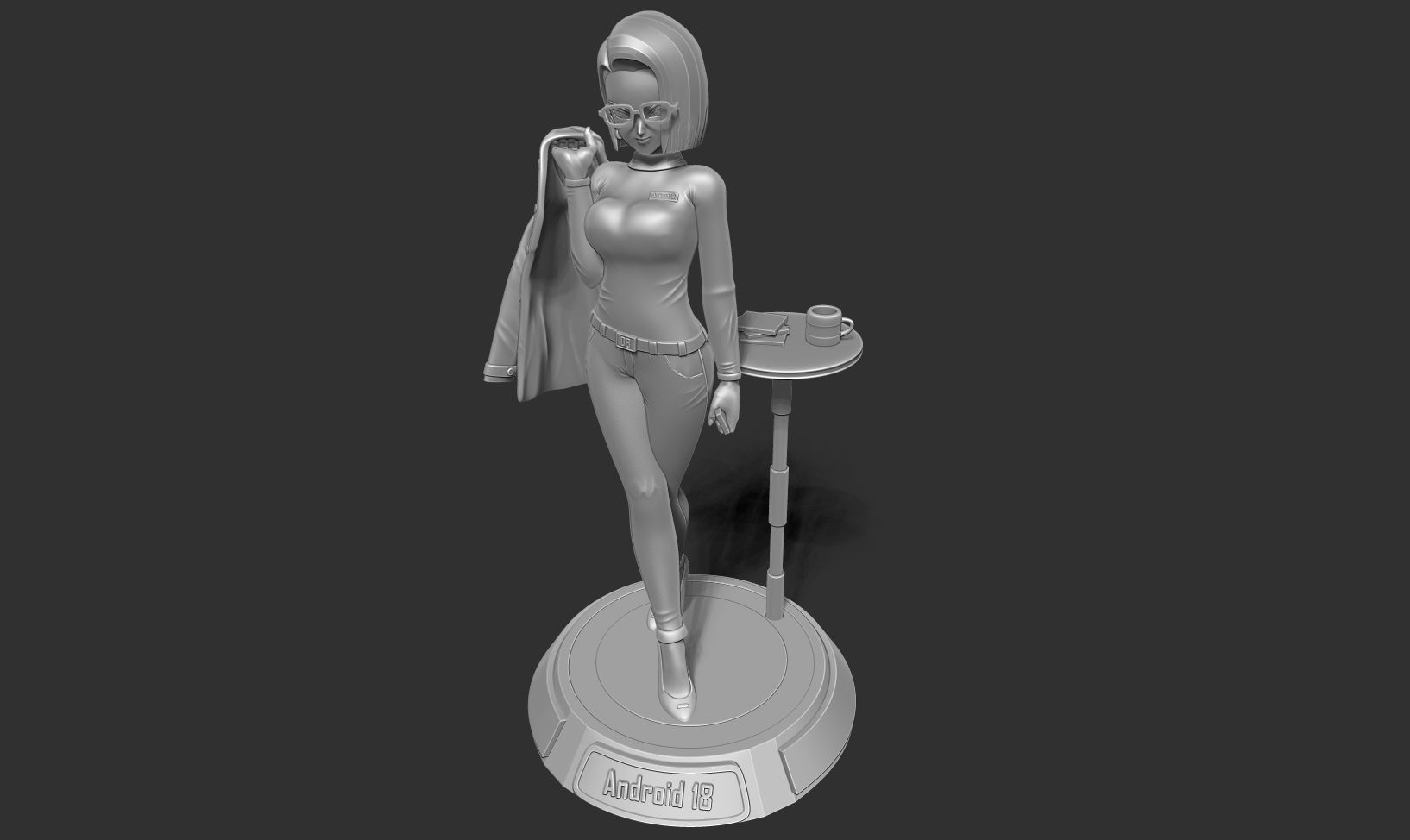 Android 18 - Office Girl 3D model 3D printable | CGTrader