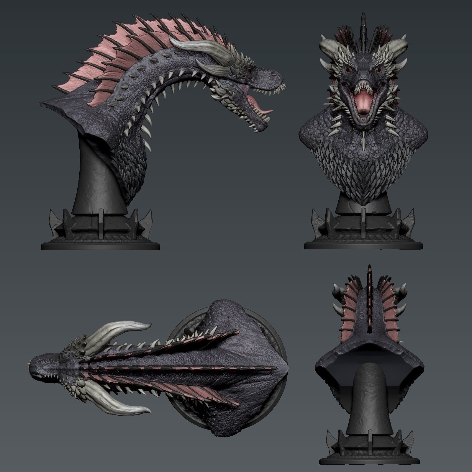 Drogon bust 3D model 3D printable | CGTrader