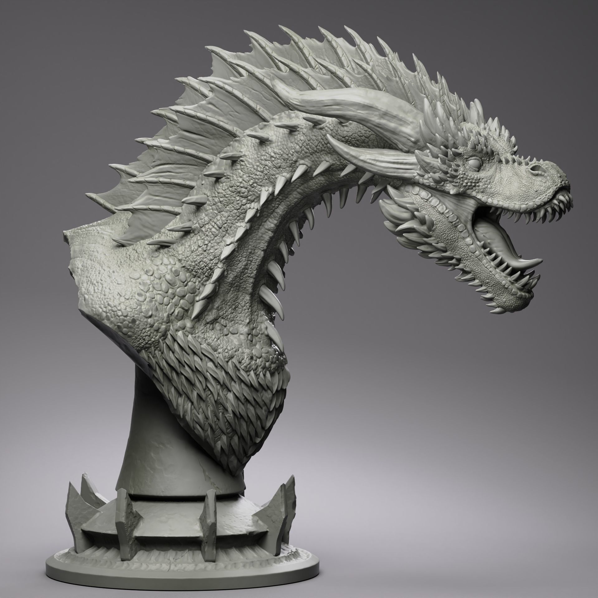 Drogon bust 3D model 3D printable | CGTrader