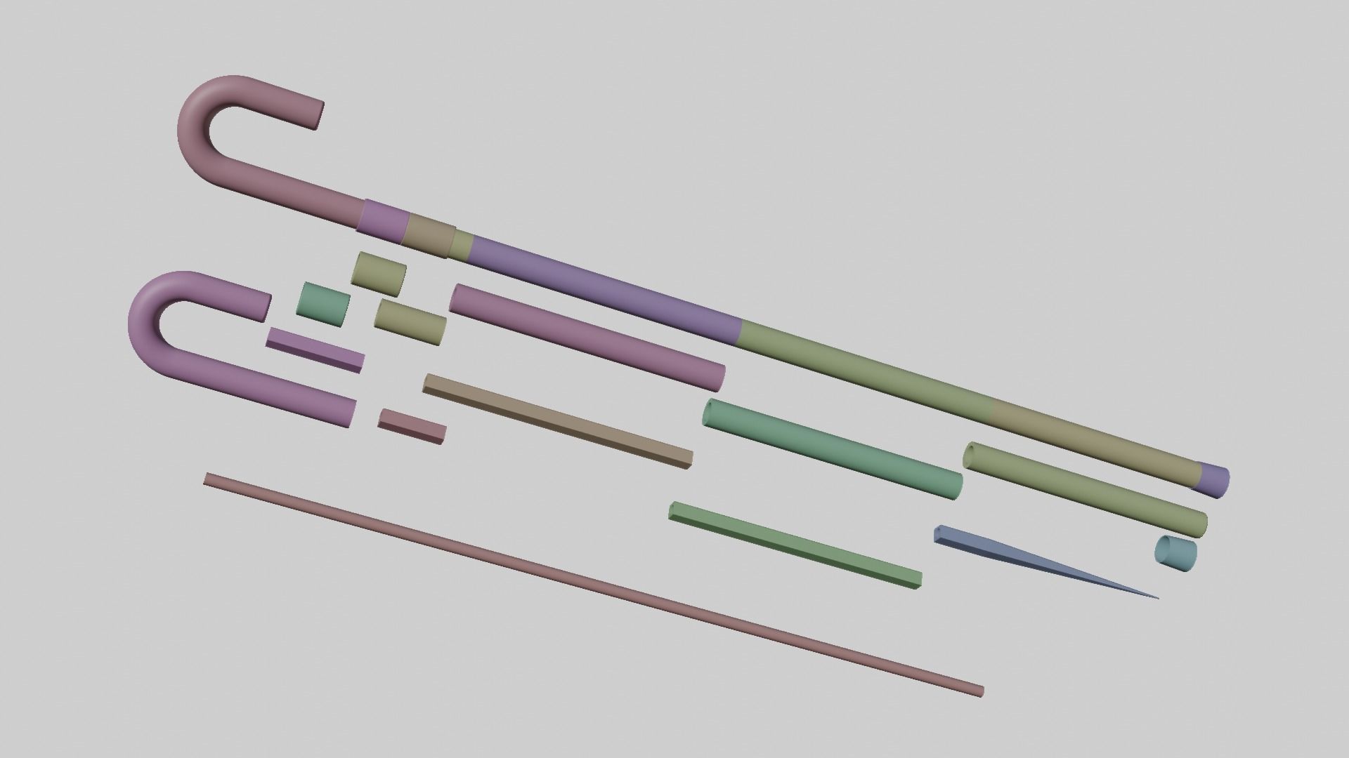 Soul King Brook Soul sword cane Cosplay One Piece 3D model 3D printable ...