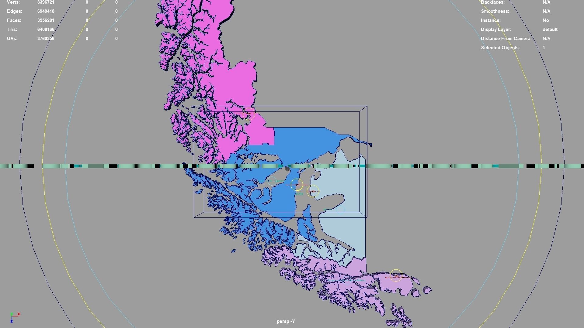 Region of Magallanes and Chilean Antarctica Chile map region 3D model ...