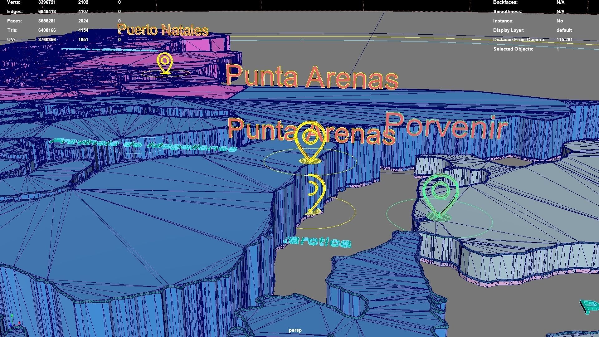 Region of Magallanes and Chilean Antarctica Chile map region 3D model ...
