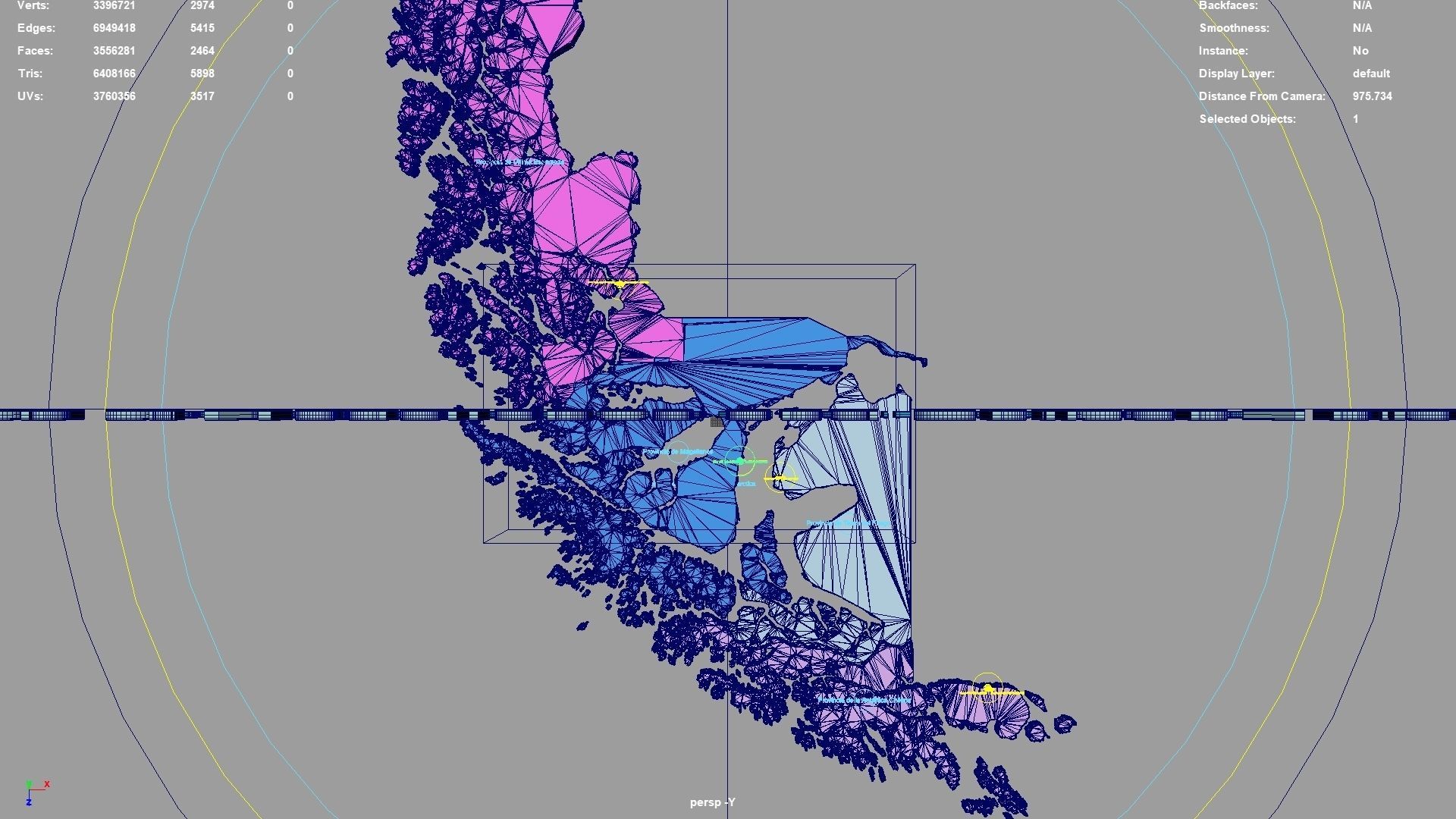 Region of Magallanes and Chilean Antarctica Chile map region 3D model ...