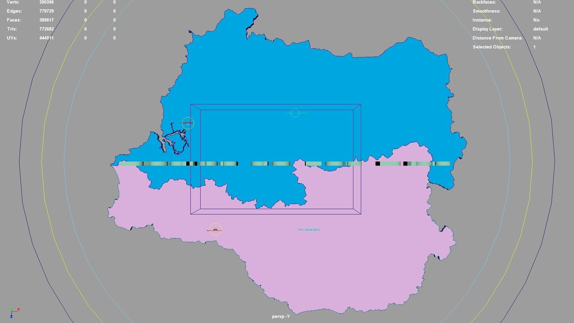 Region de Los Rios Chile map region geography political 3D model rigged ...