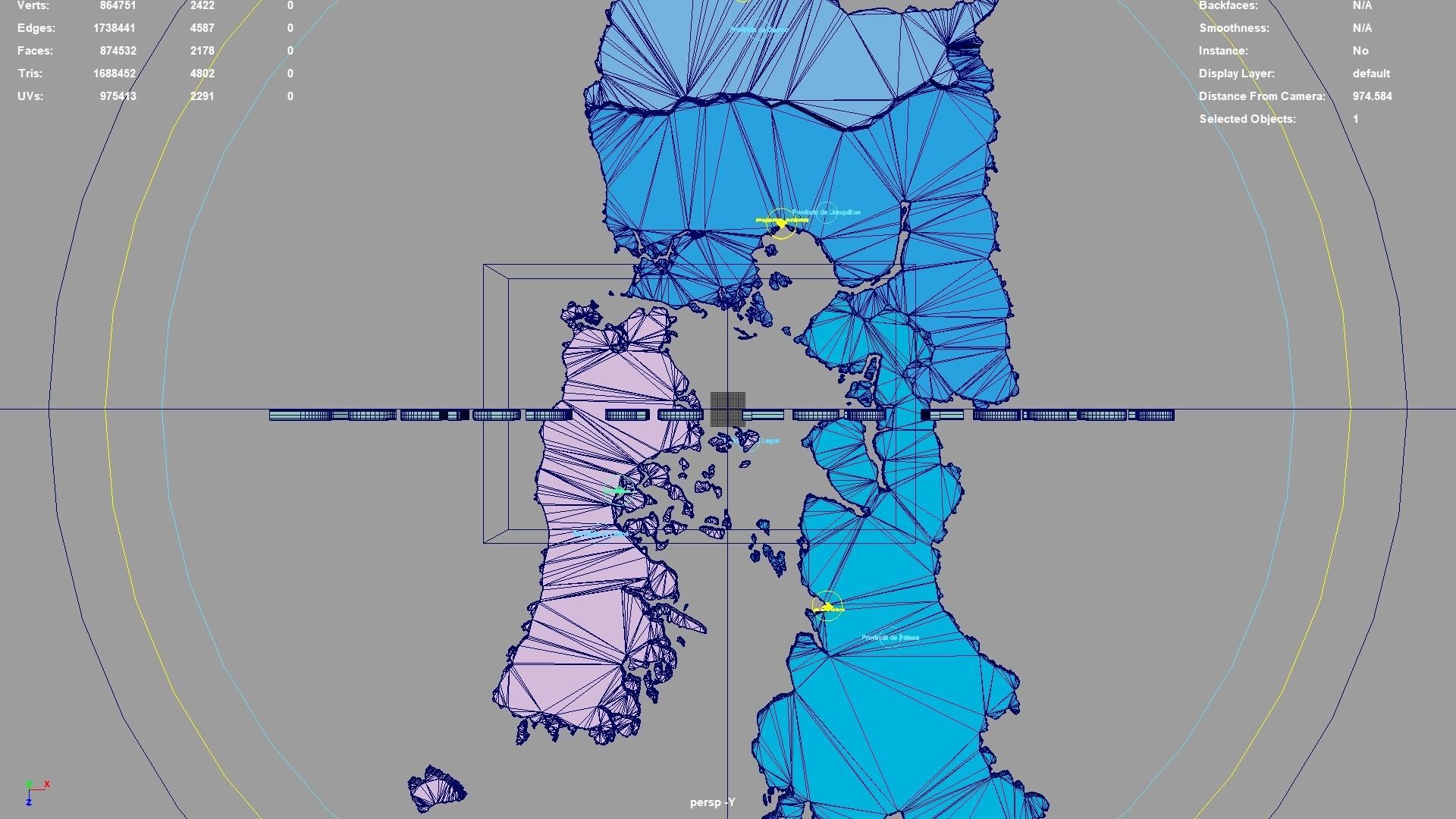 Region de Los Lagos Chile map region geography political 3D model ...