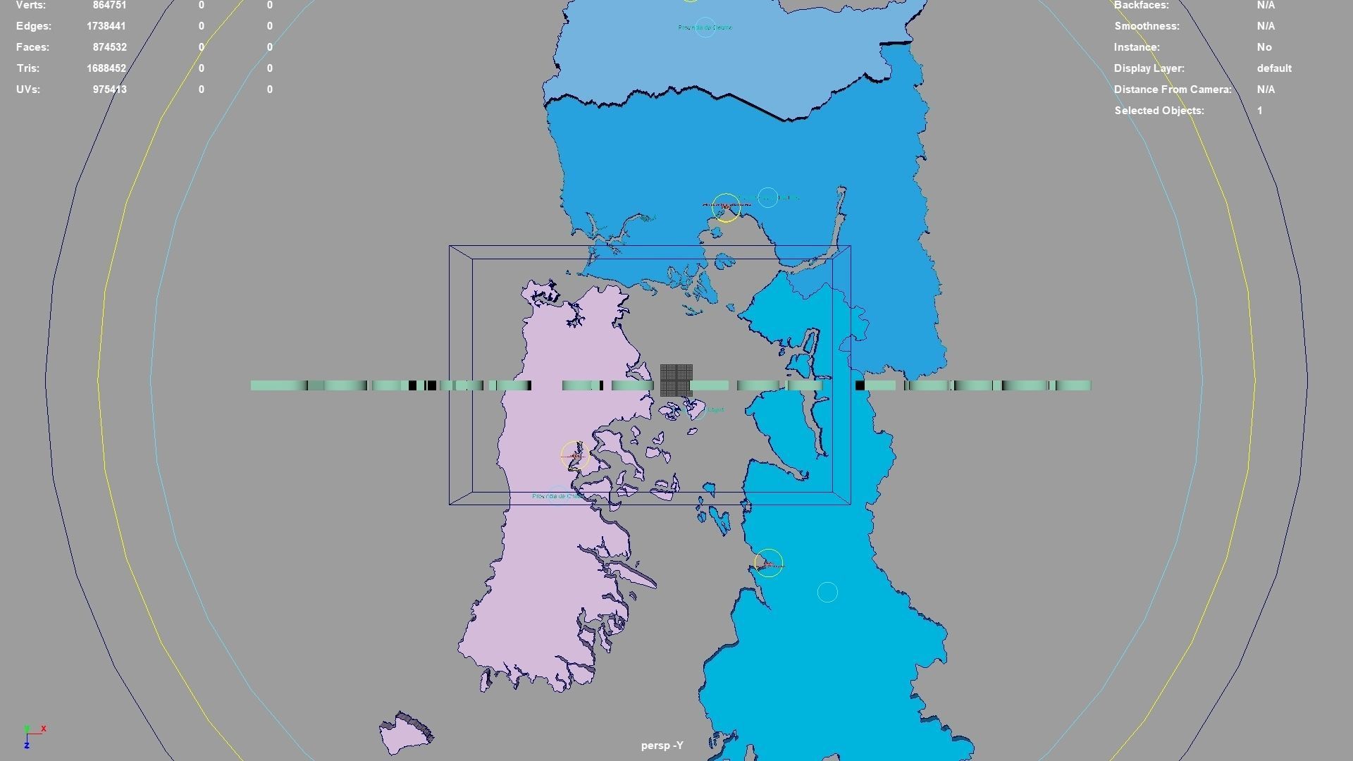 Region de Los Lagos Chile map region geography political 3D model ...