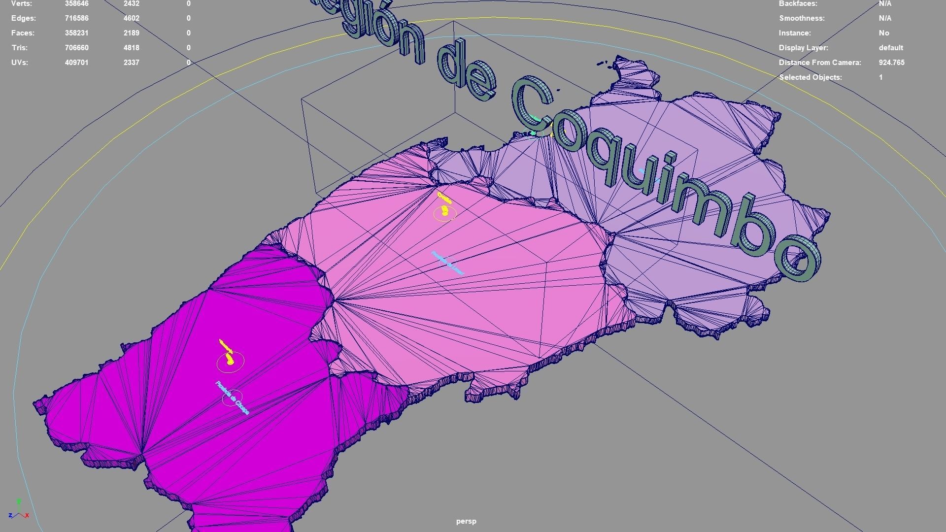 Region de Coquimbo Chile map region geography political 3D model rigged ...