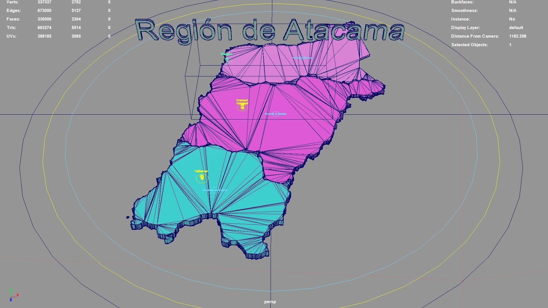 Region de Atacama Chile map region geography political 3D model rigged ...
