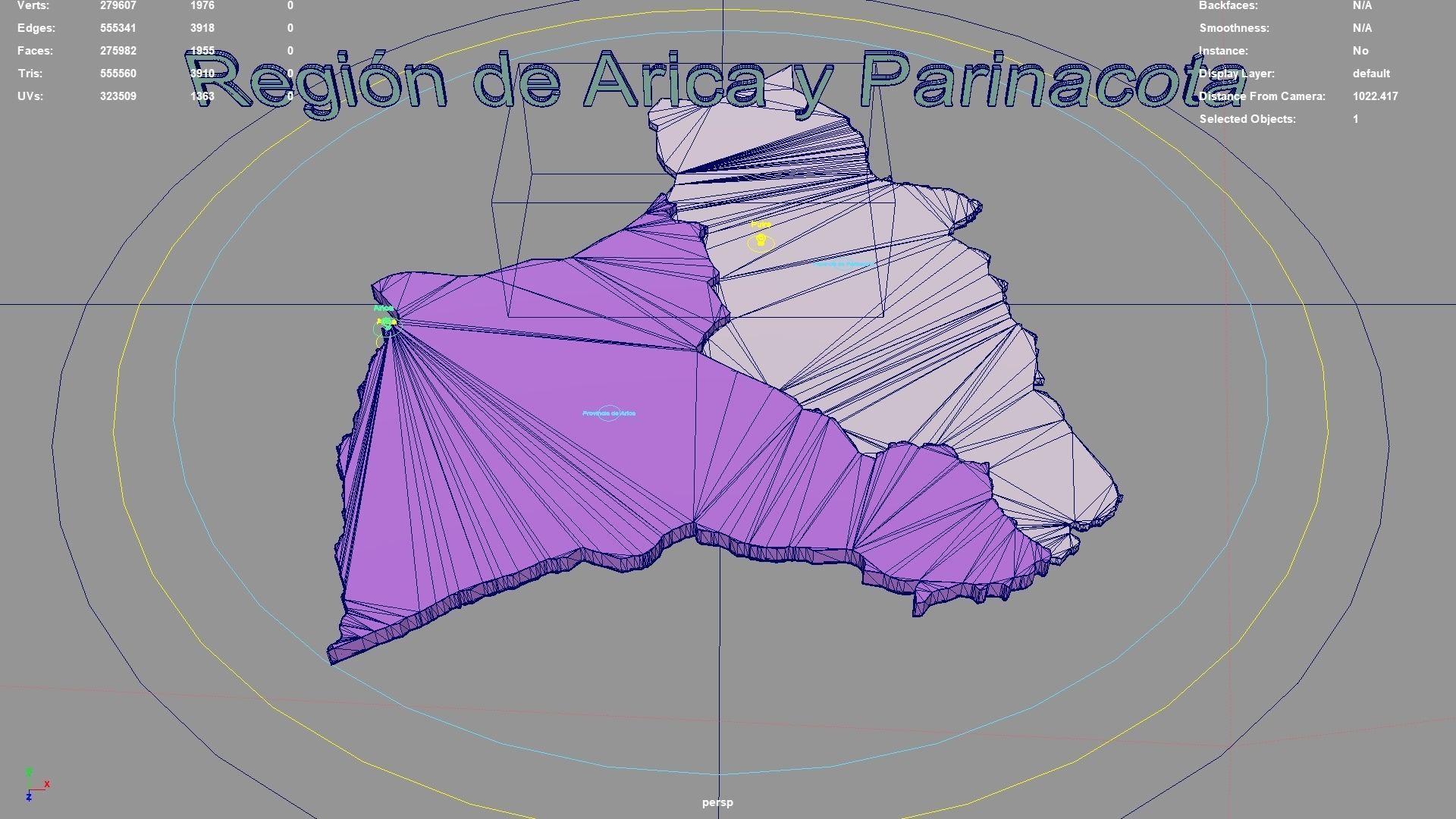 Region de Arica y Parinacota Chile map region geography 3D model rigged ...