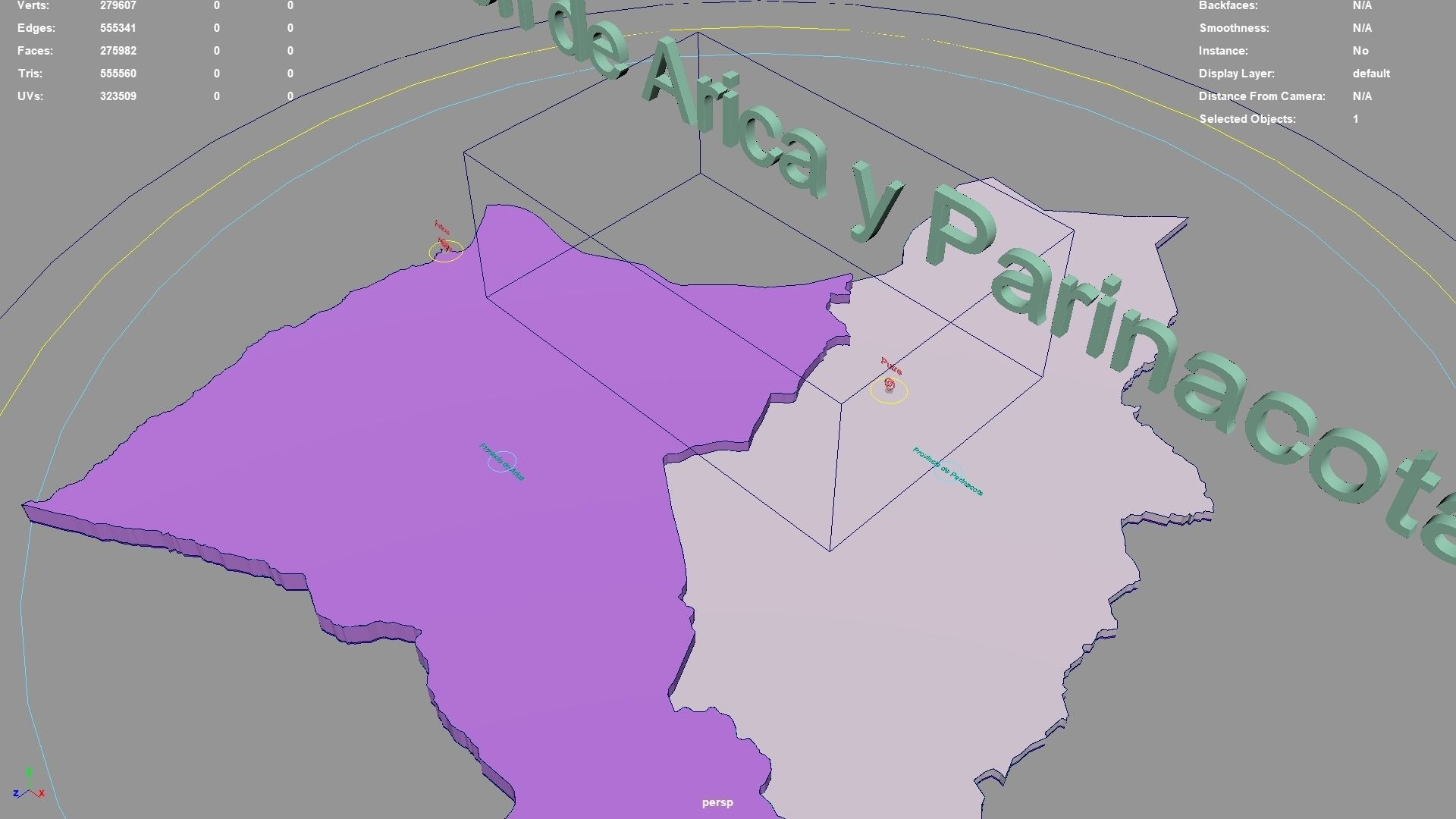 Region de Arica y Parinacota Chile map region geography 3D model rigged ...