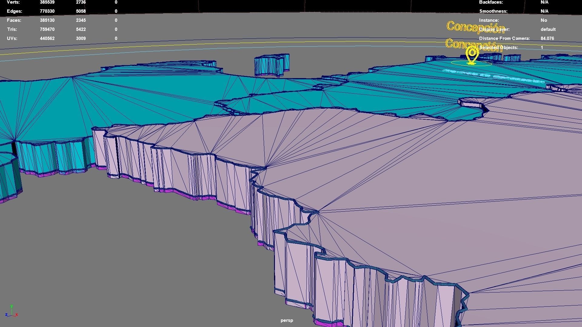 Region del Biobio Chile map region geography political 3D model rigged ...