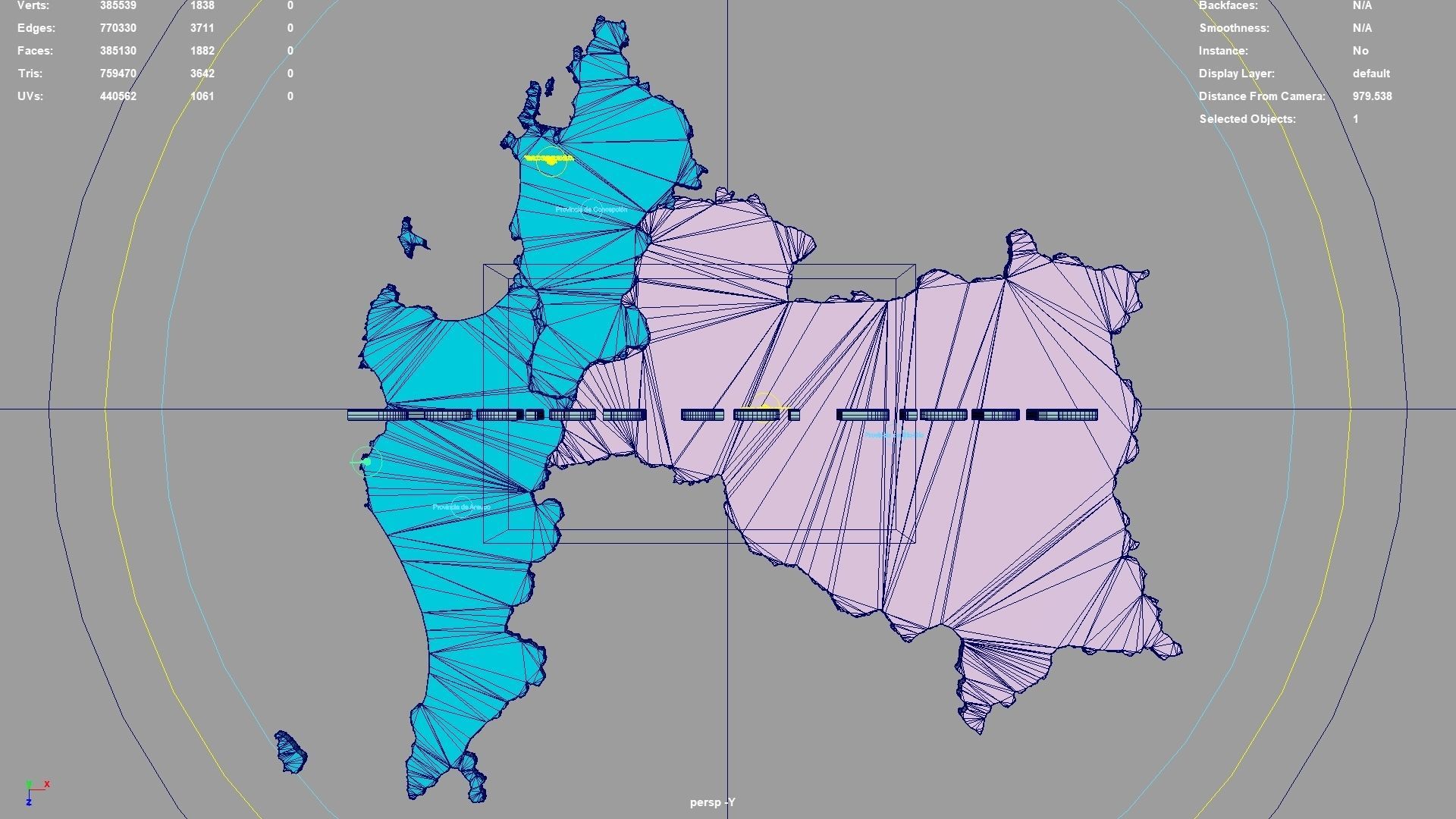 Region del Biobio Chile map region geography political 3D model rigged ...