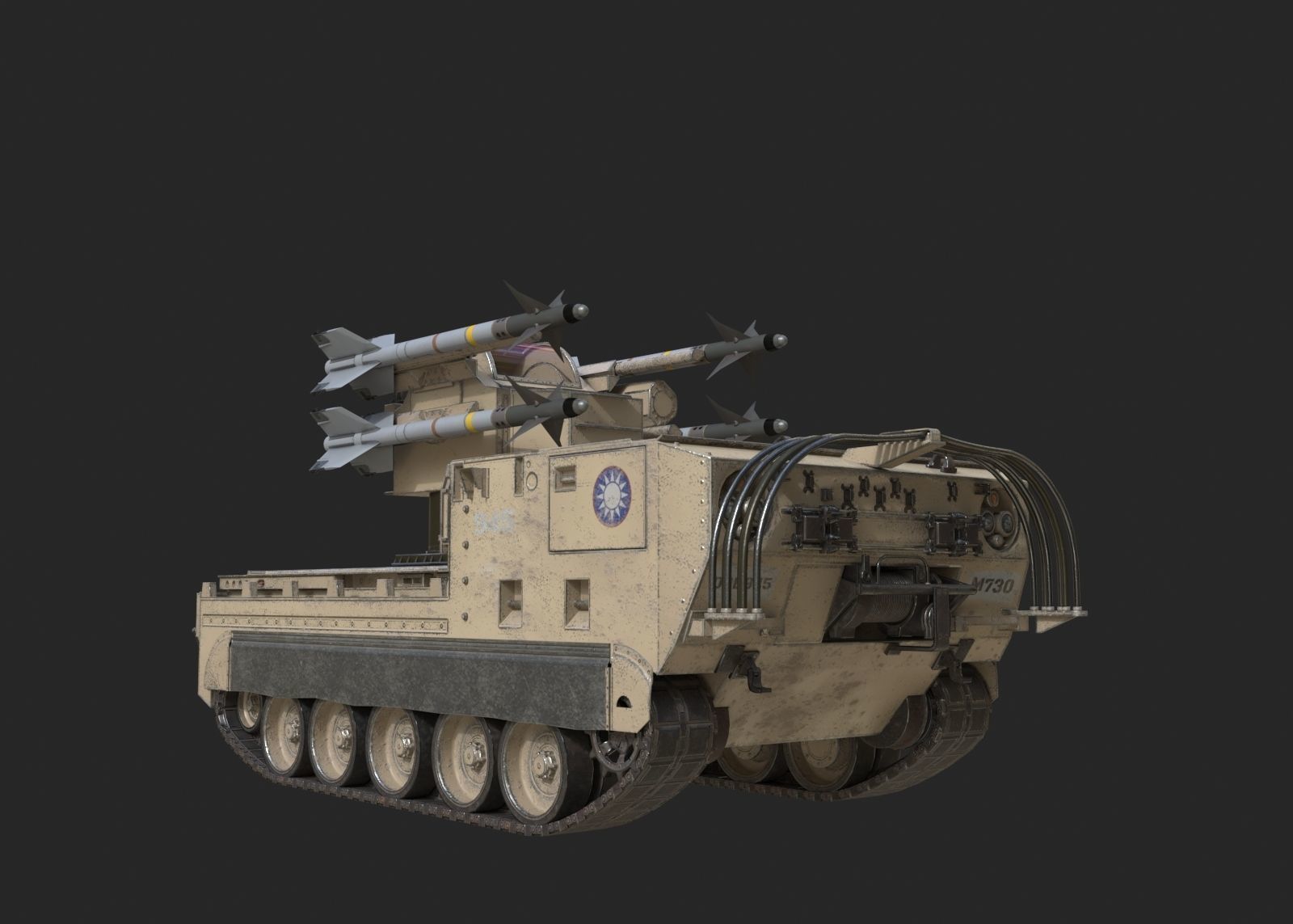 3D model 3 coatings American system MIM72 Chaparral SAM of Taiwan VR ...