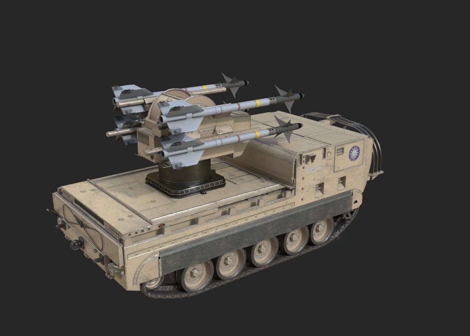 3D model 3 coatings American system MIM72 Chaparral SAM of Taiwan VR ...