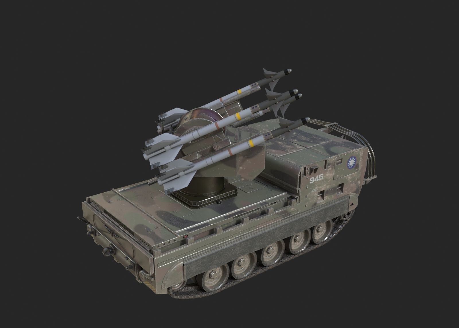 3D model 3 coatings American system MIM72 Chaparral SAM of Taiwan VR ...