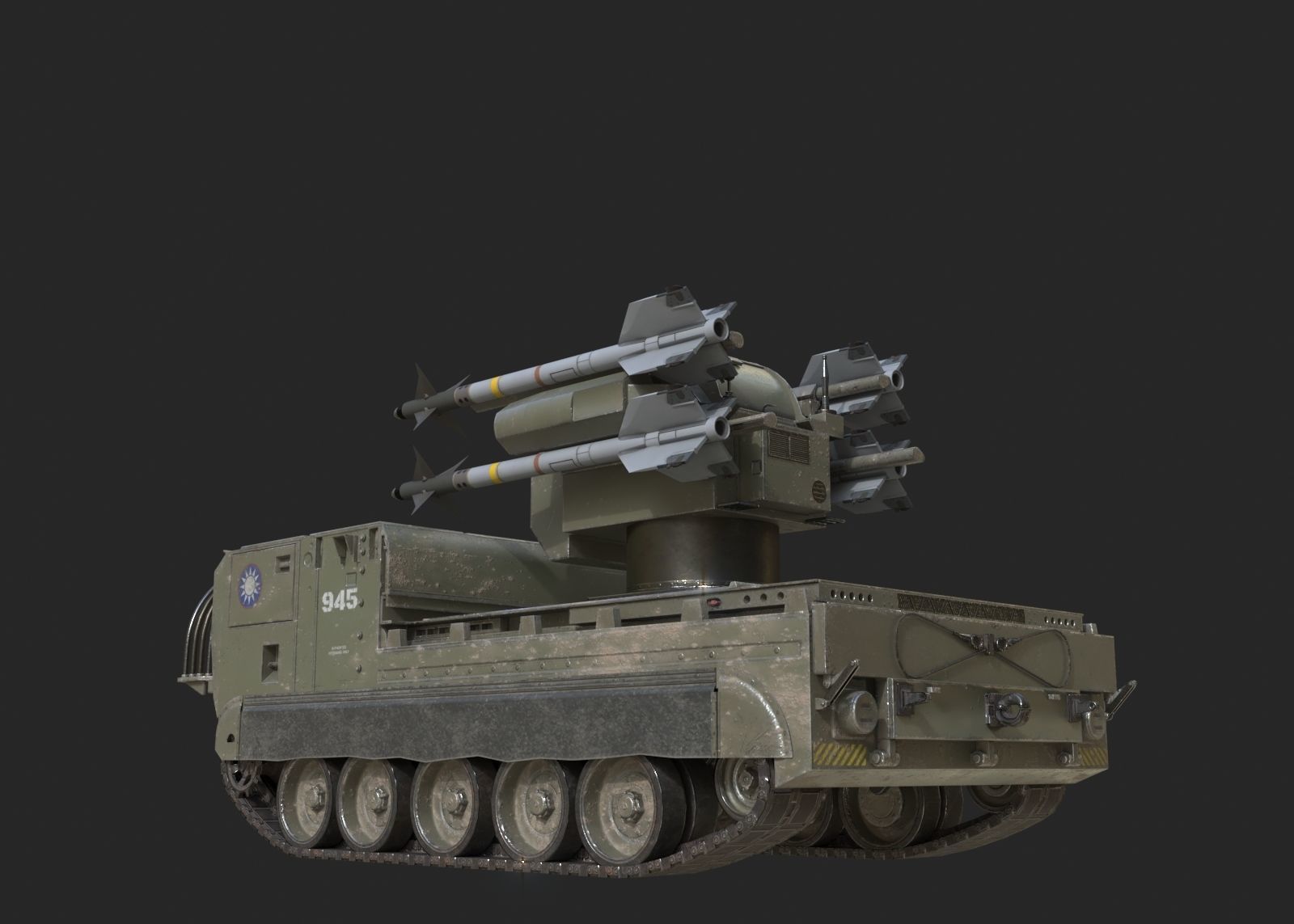 3D model 3 coatings American system MIM72 Chaparral SAM of Taiwan VR ...