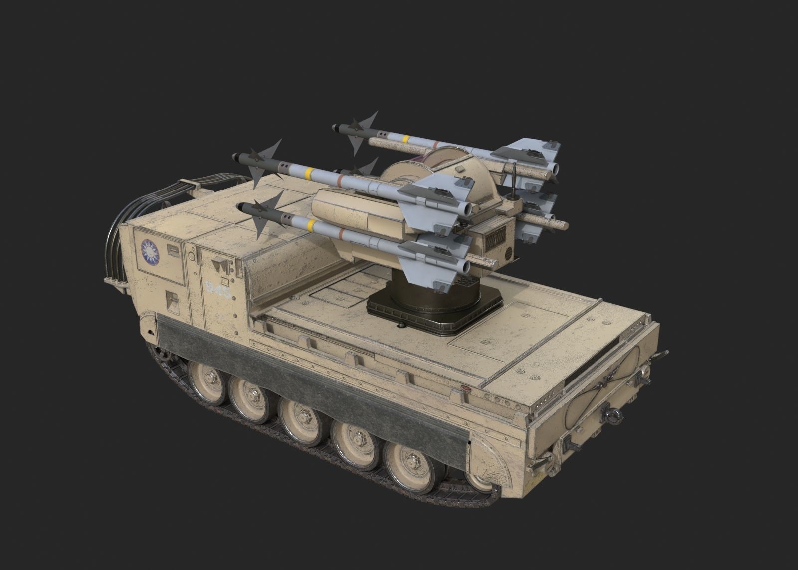 3D model 3 coatings American system MIM72 Chaparral SAM of Taiwan VR ...