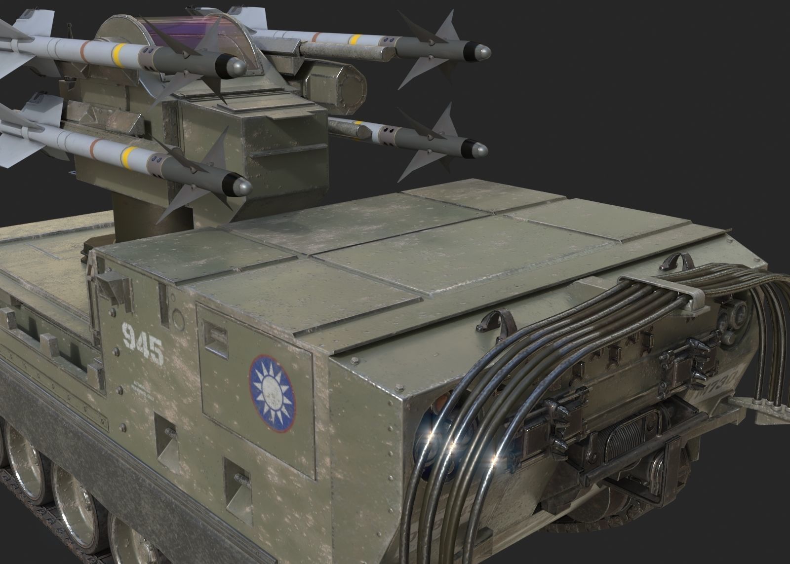 3D model 3 coatings American system MIM72 Chaparral SAM of Taiwan VR ...