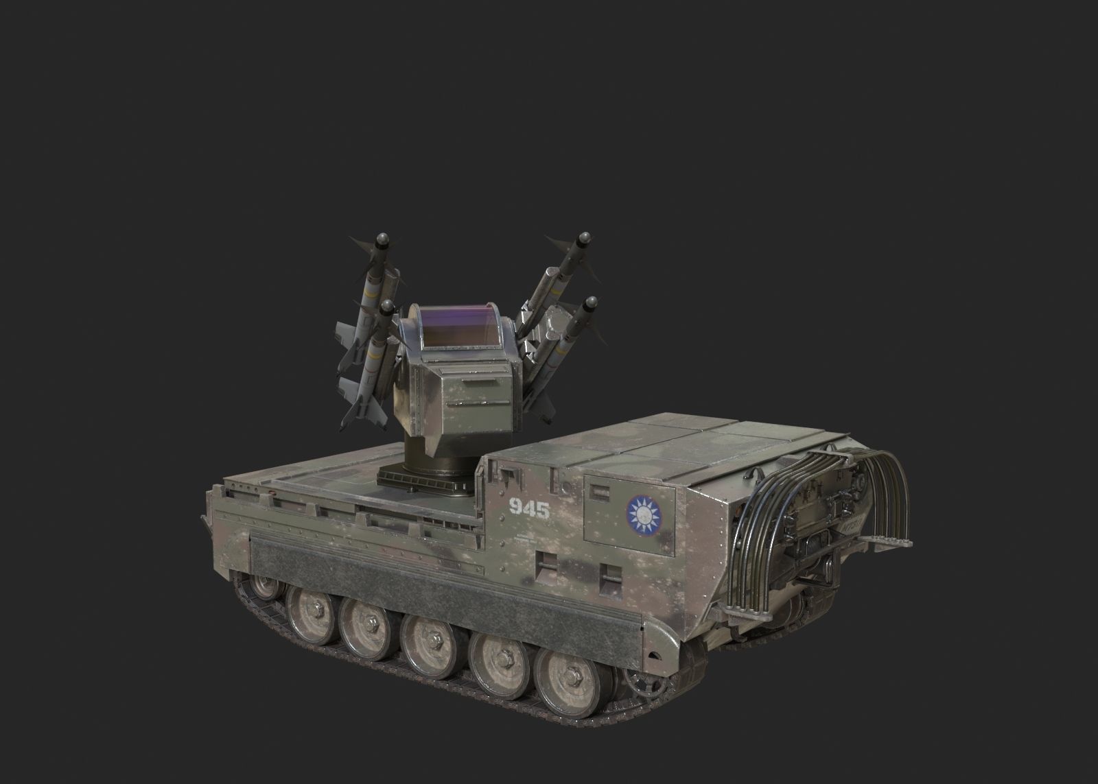 3D model 3 coatings American system MIM72 Chaparral SAM of Taiwan VR ...