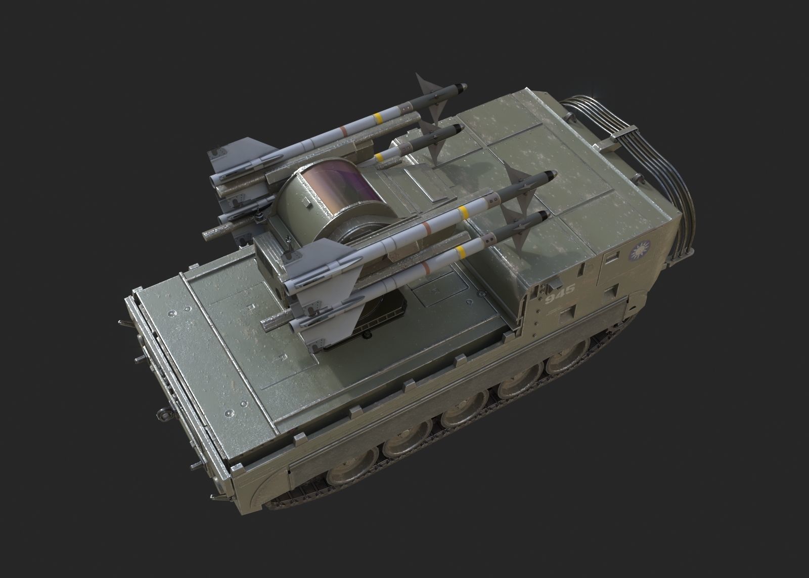 3D model 3 coatings American system MIM72 Chaparral SAM of Taiwan VR ...