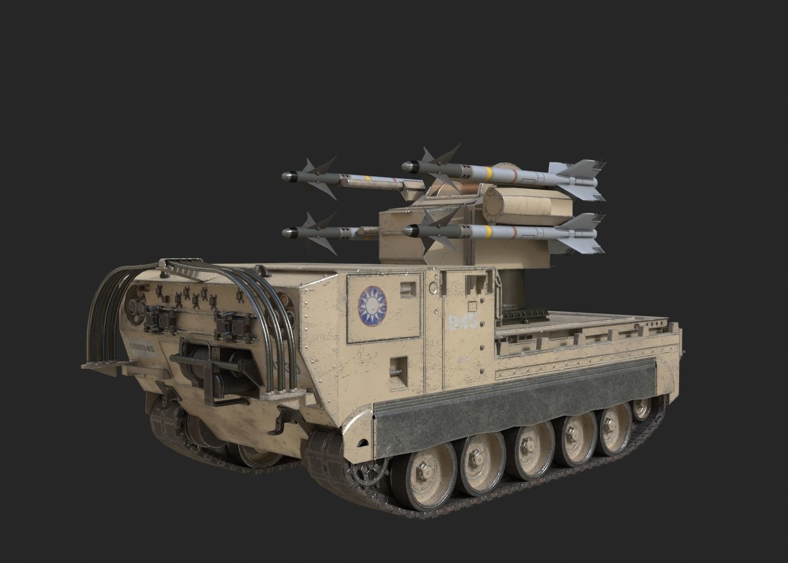 3D model 3 coatings American system MIM72 Chaparral SAM of Taiwan VR ...