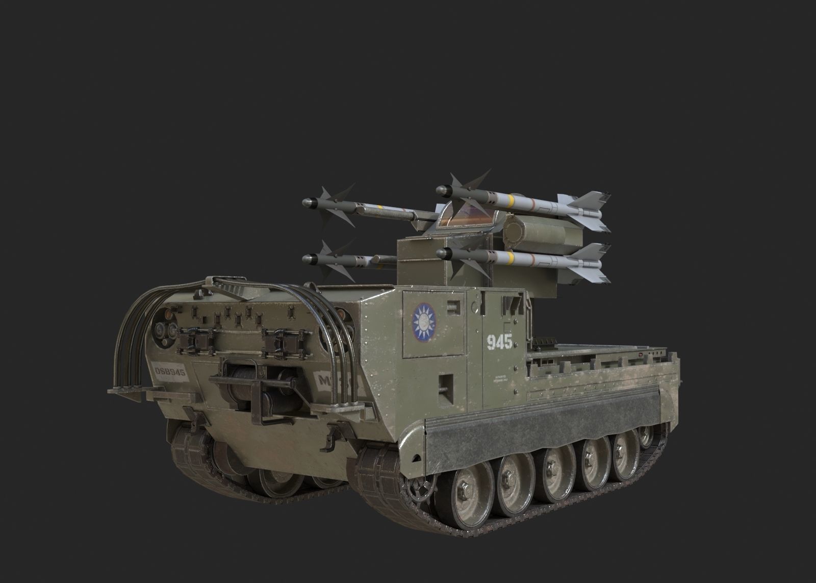 3D model 3 coatings American system MIM72 Chaparral SAM of Taiwan VR ...