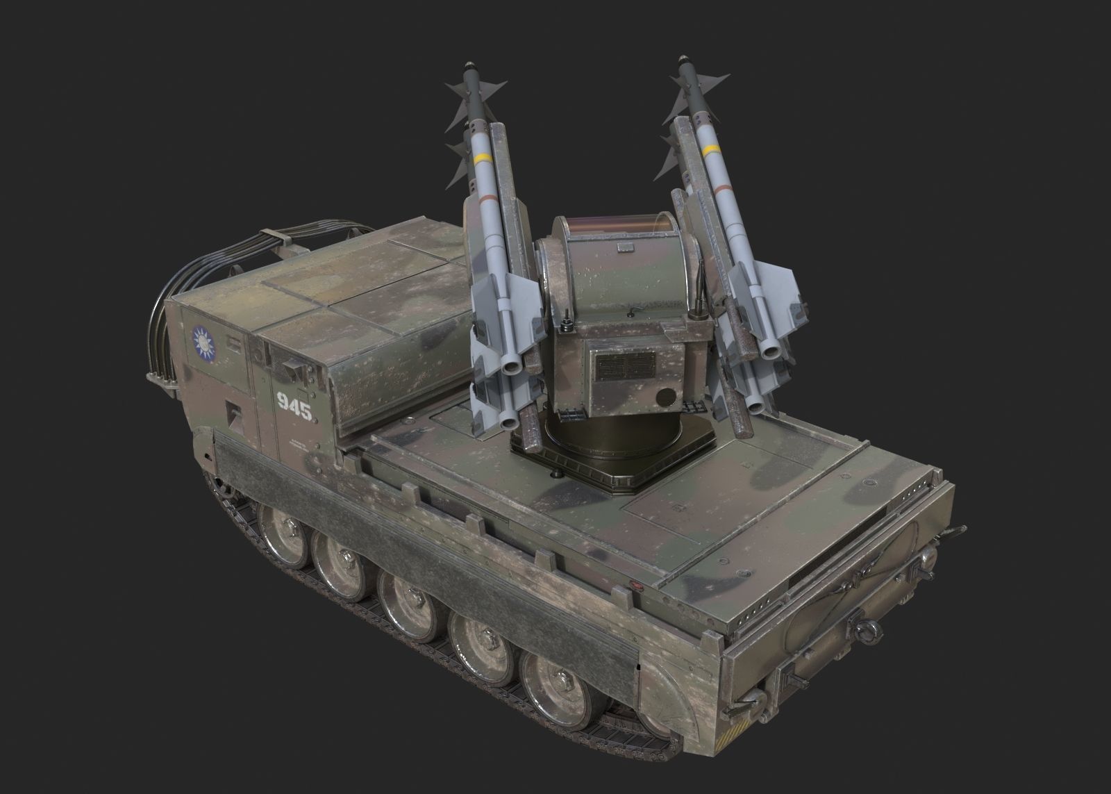 3D model 3 coatings American system MIM72 Chaparral SAM of Taiwan VR ...