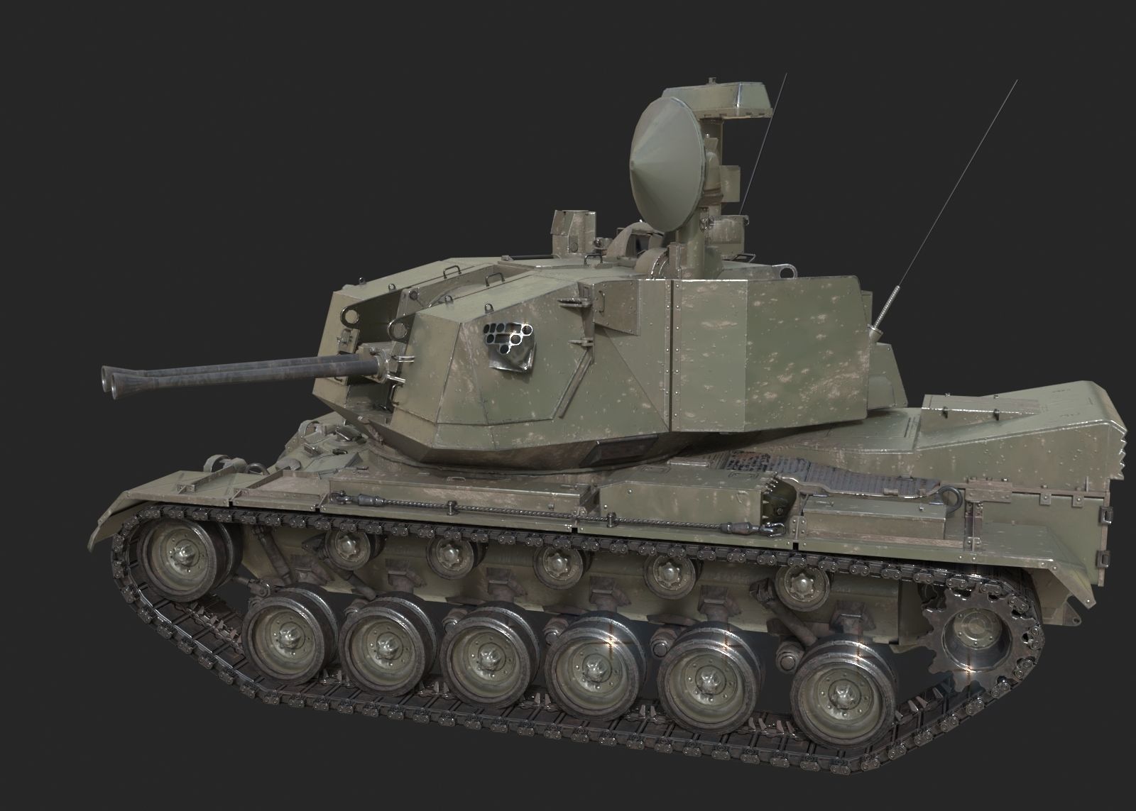 3D model 3 coatings of USA ARMY M247 self-propelled anti-aircraft gun ...