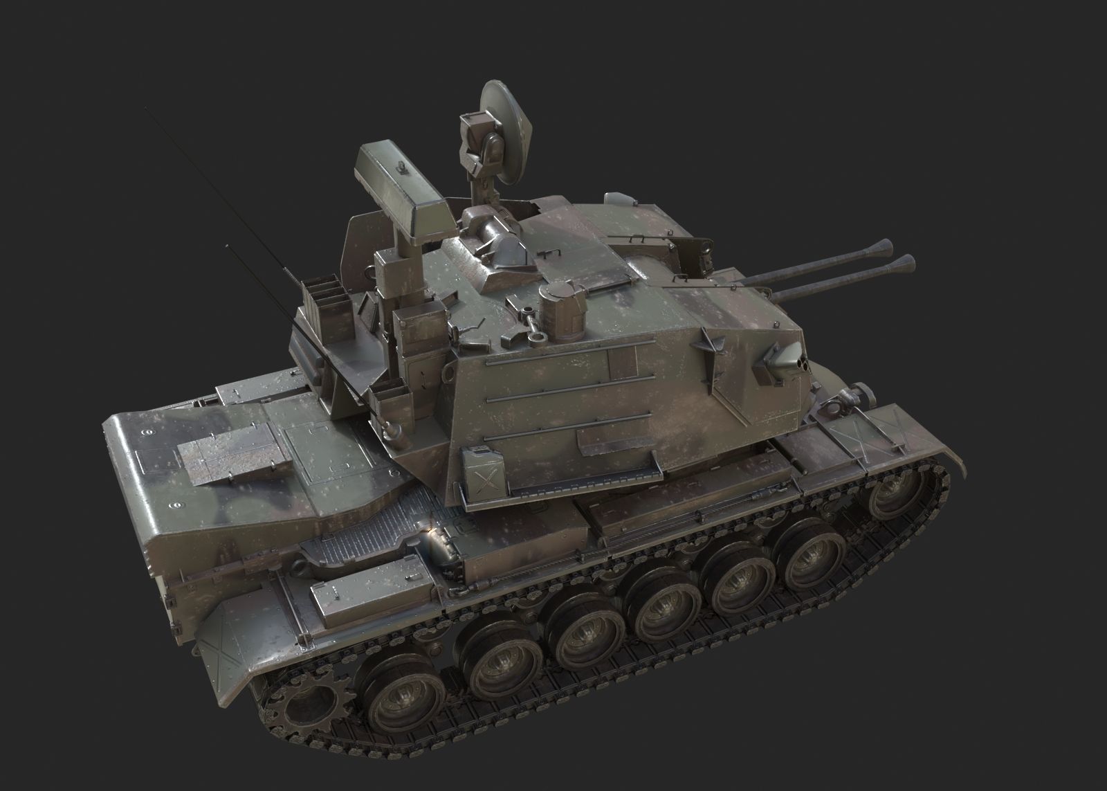 3D model 3 coatings of USA ARMY M247 self-propelled anti-aircraft gun ...