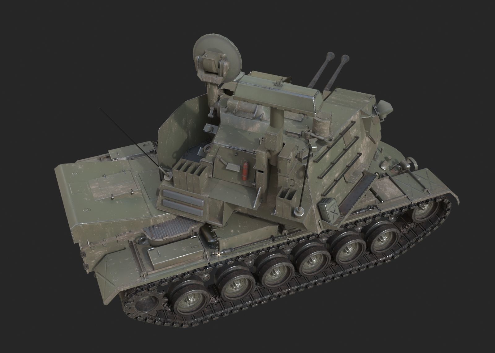 3D model 3 coatings of USA ARMY M247 self-propelled anti-aircraft gun ...